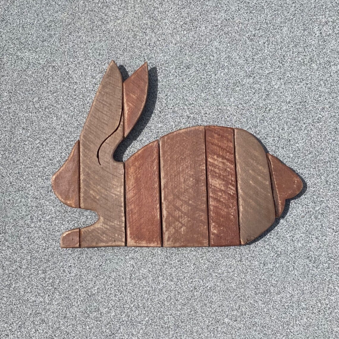 Rustic Wooden Easter Bunny, Easter Bunny Wood Carving for Spring Decor ...