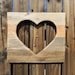 Rustic Wooden Wall Art With Heart Shaped Cut Out, Reclaimed Wood Heart ...