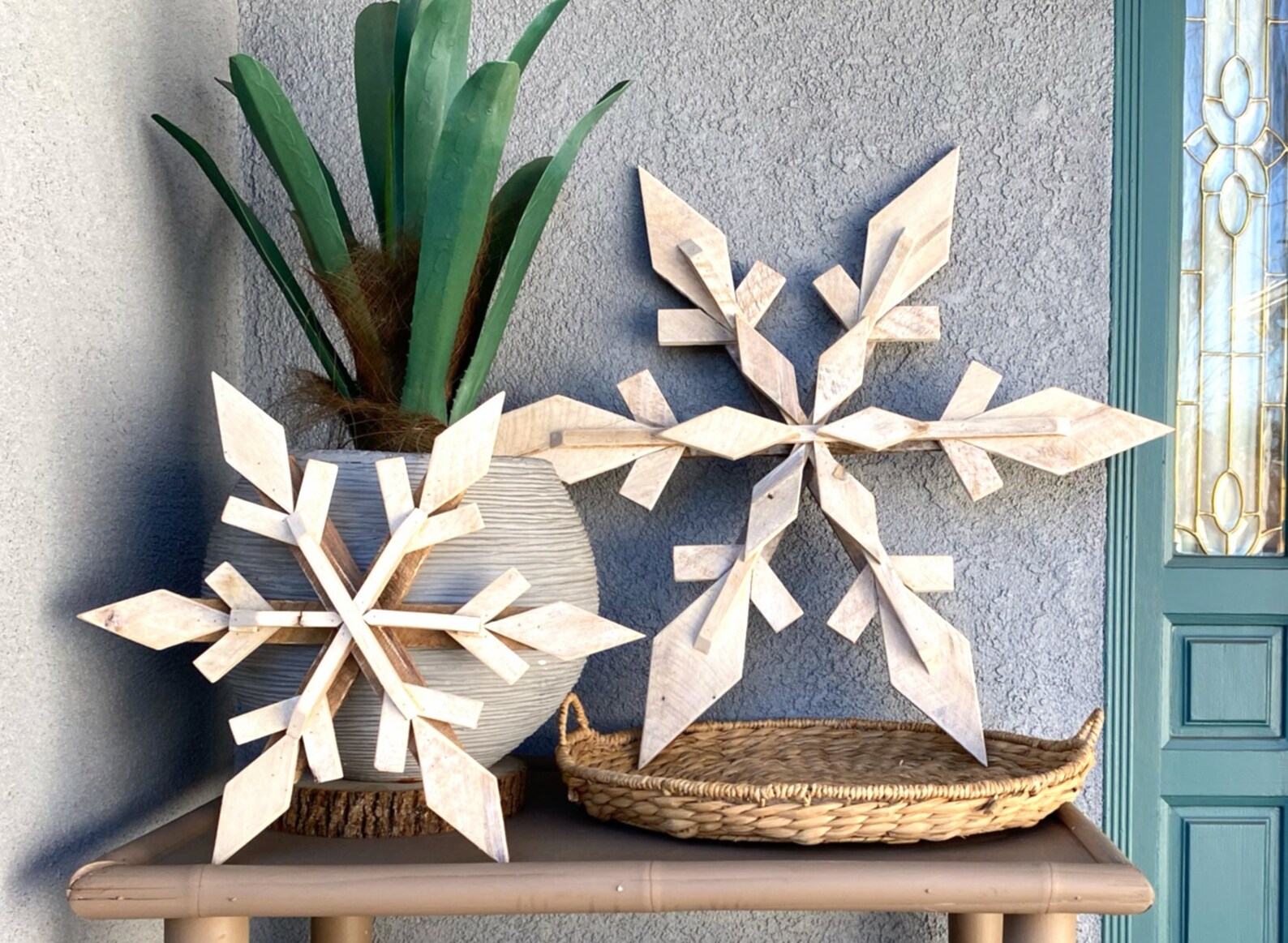 Big Pretty White Rustic Wooden Snowflake, Holiday Decor, Christmas ...