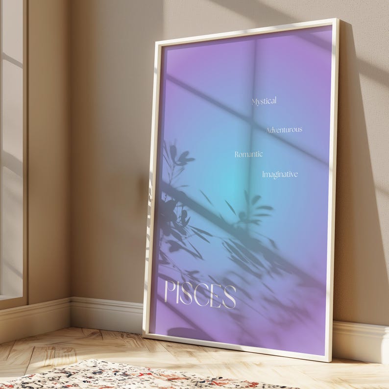 PISCES Star Sign Instant Download Print, Zodiac Art Printable ...