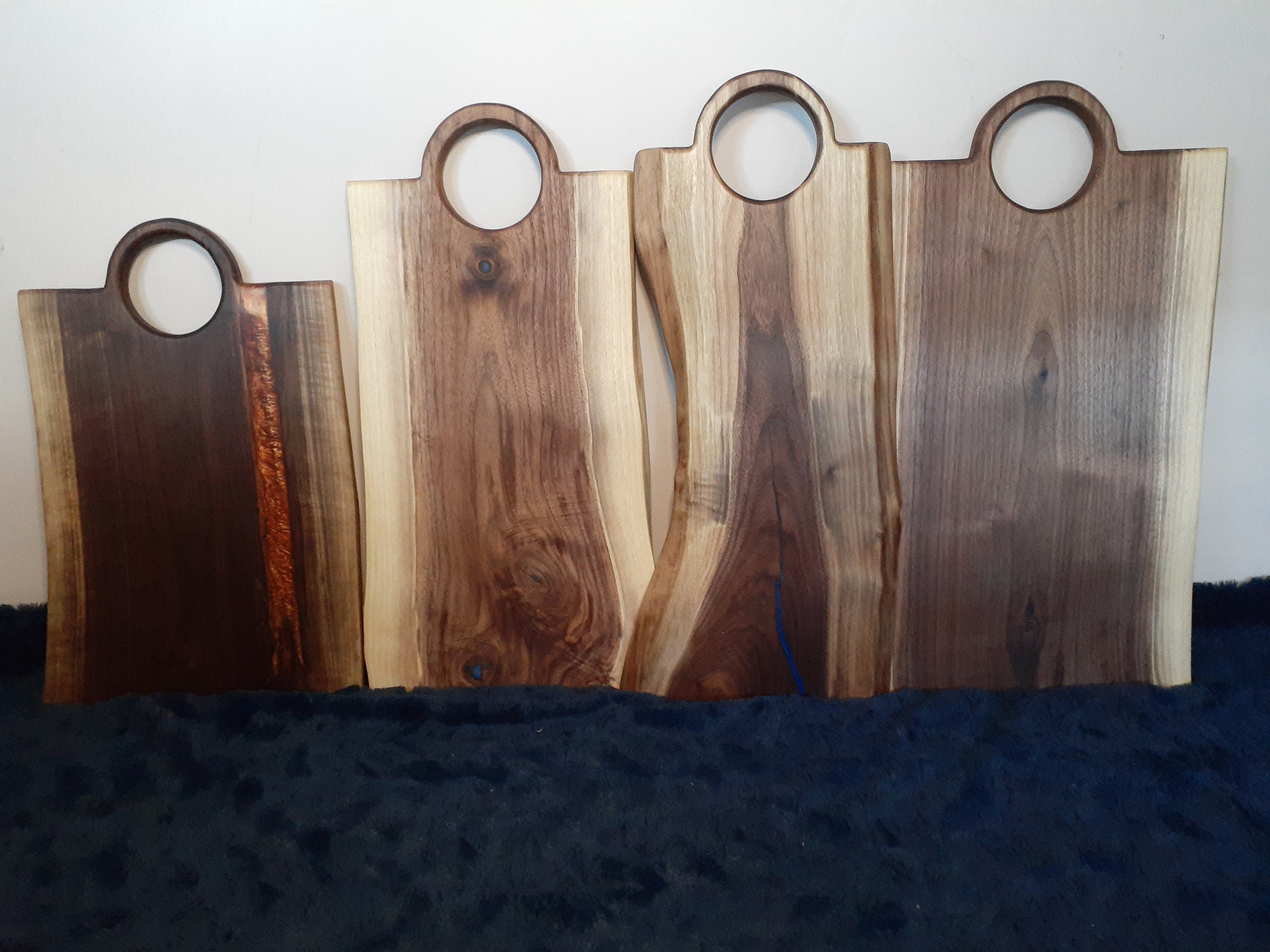 Solid Black Walnut Charcuterie Board With Modern Round Handle - Etsy
