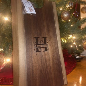 Solid Black Walnut Charcuterie Board With Modern Round Handle - Etsy