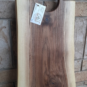 Solid Black Walnut Charcuterie Board With Modern Round Handle - Etsy