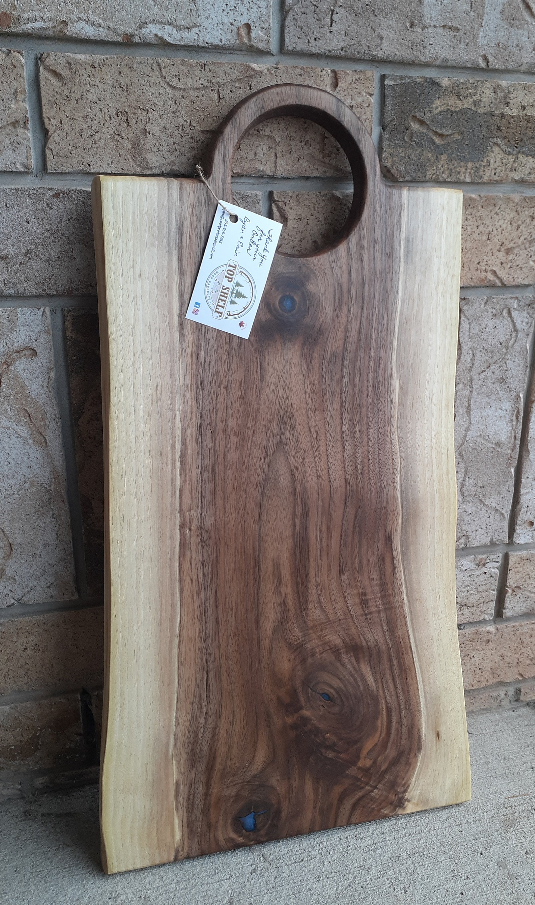 Solid Black Walnut Charcuterie Board With Modern Round Handle - Etsy