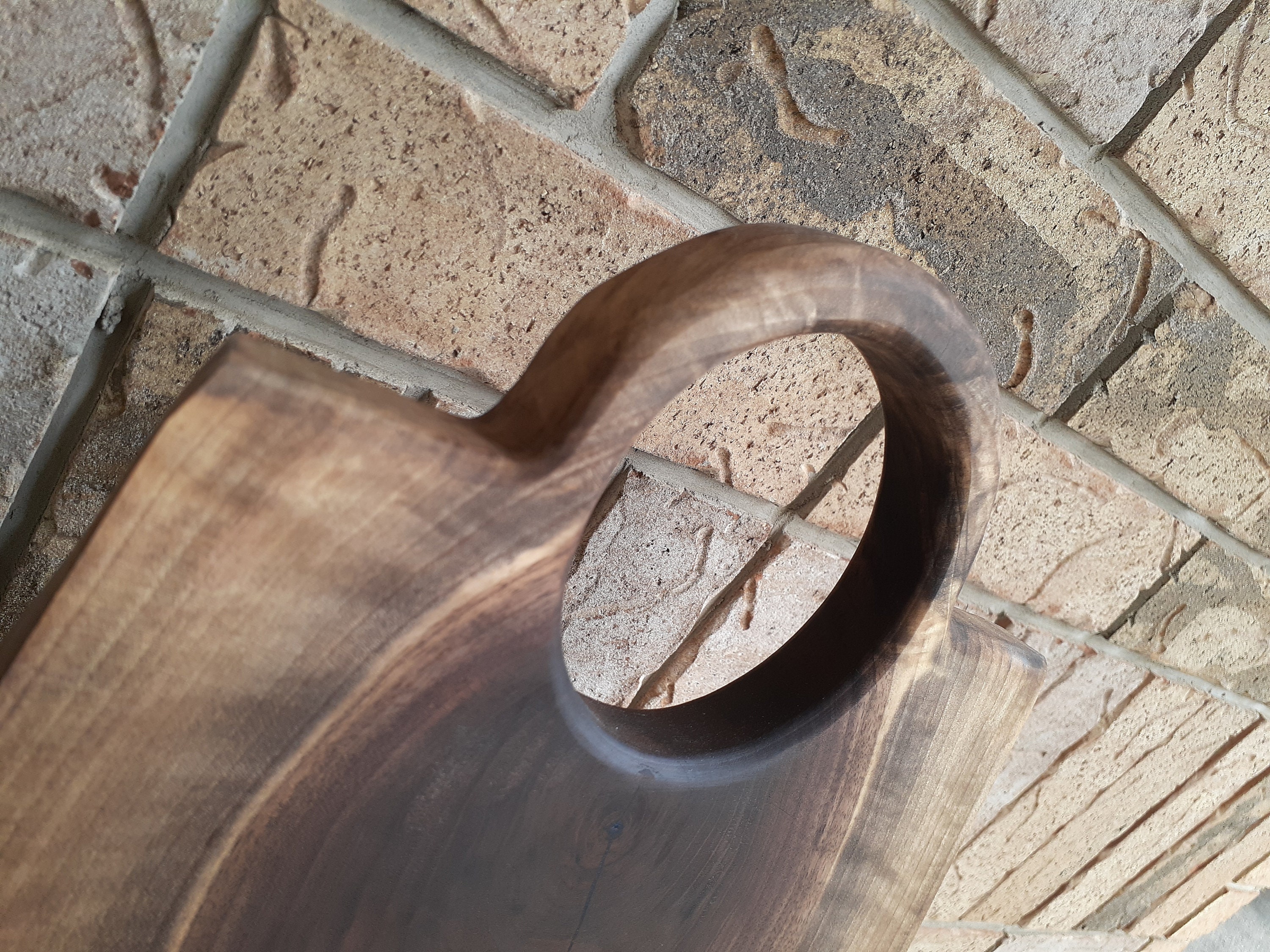 Solid Black Walnut Charcuterie Board With Modern Round Handle - Etsy