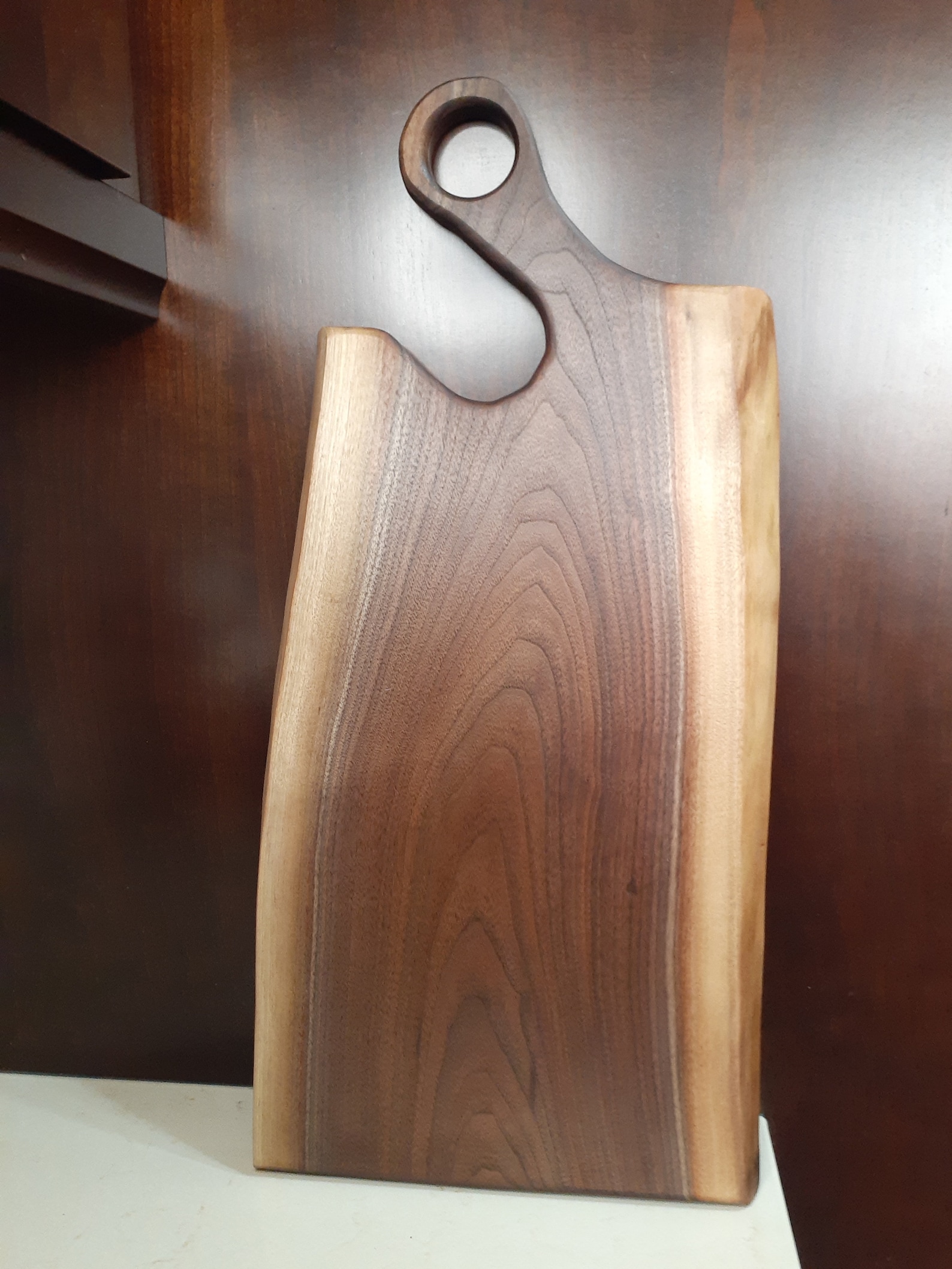 Solid Black Walnut Charcuterie Board With Curved Round Handle - Etsy
