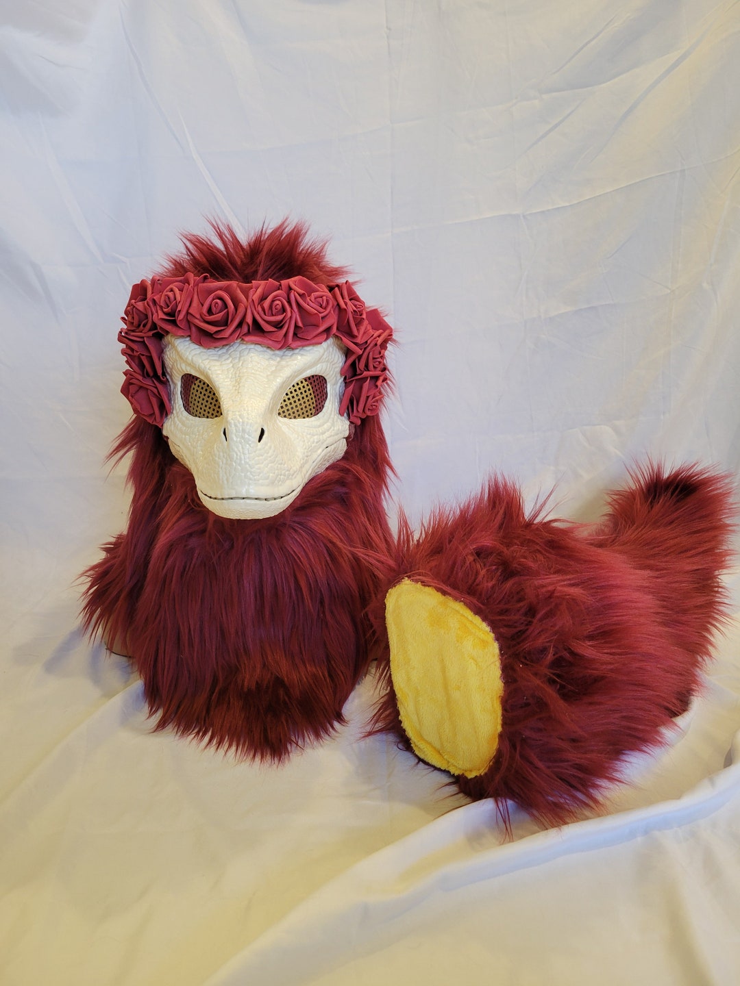 Dinosaur Mask Painted Furred - Etsy