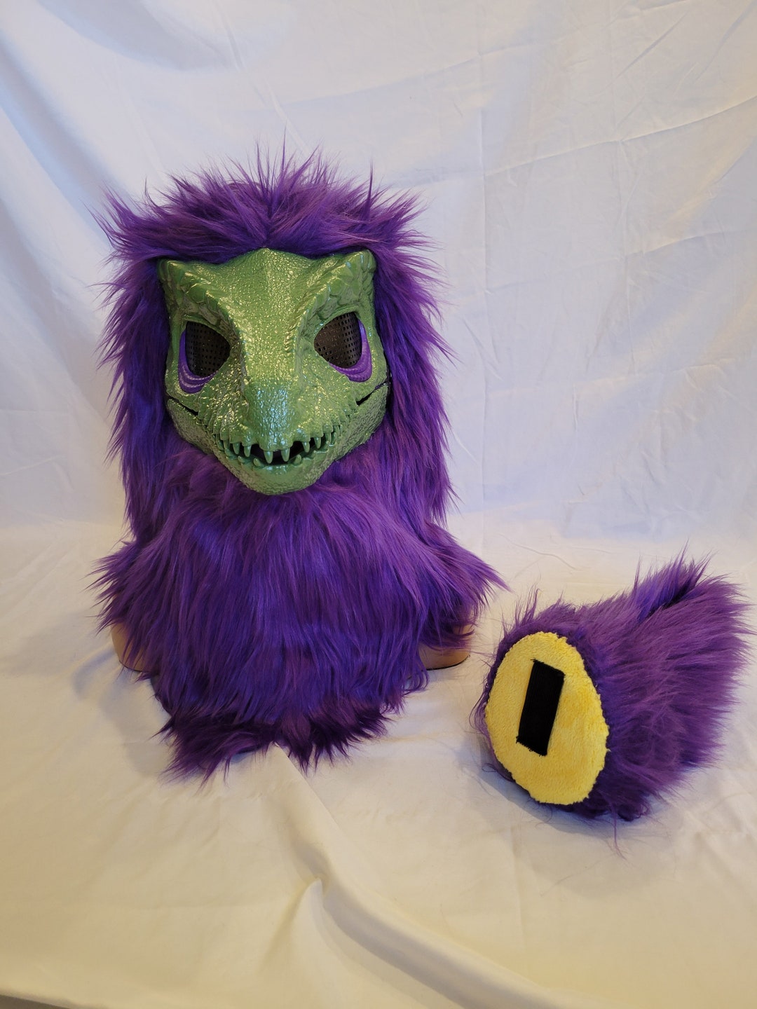 Dinosaur Mask Painted Furred - Etsy