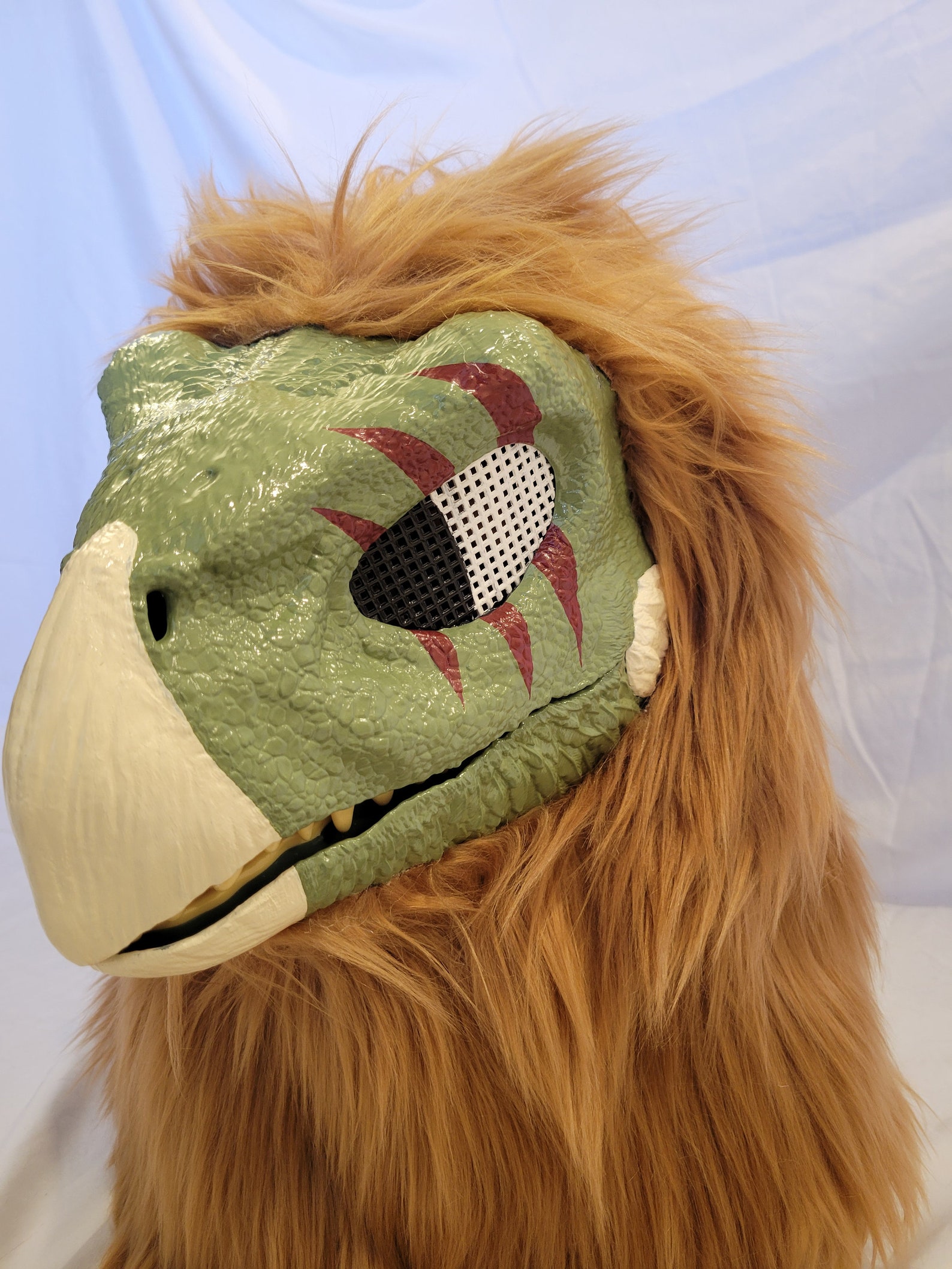 Dinosaur Mask Painted Furred - Etsy