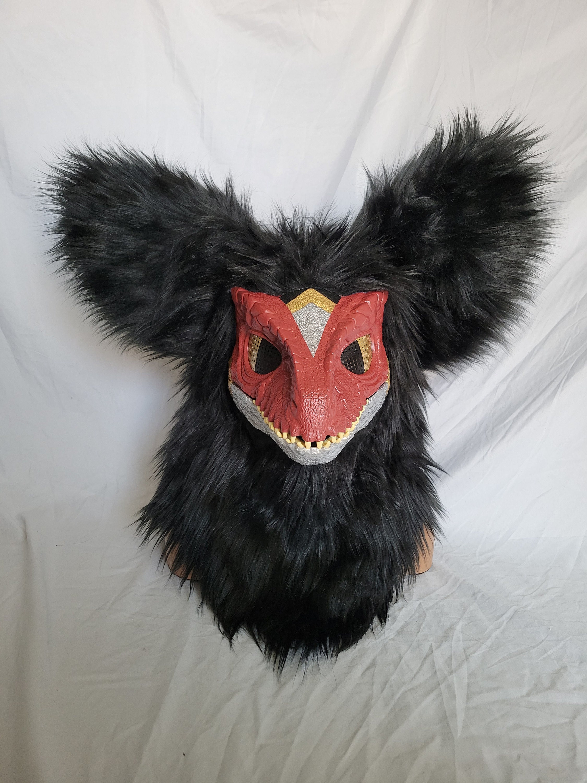 Dinosaur Mask Painted Furred - Etsy
