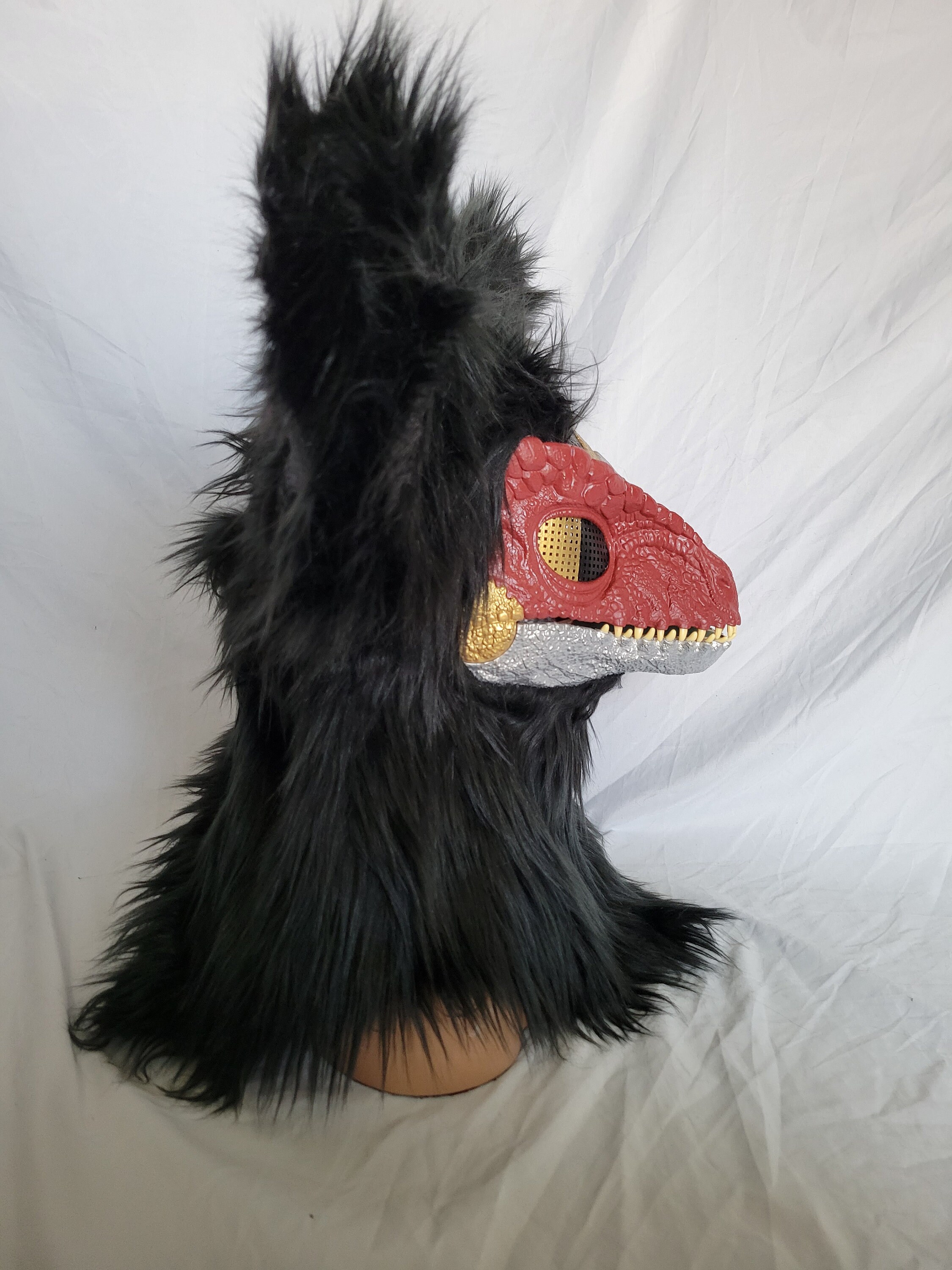 Dinosaur Mask Painted Furred - Etsy