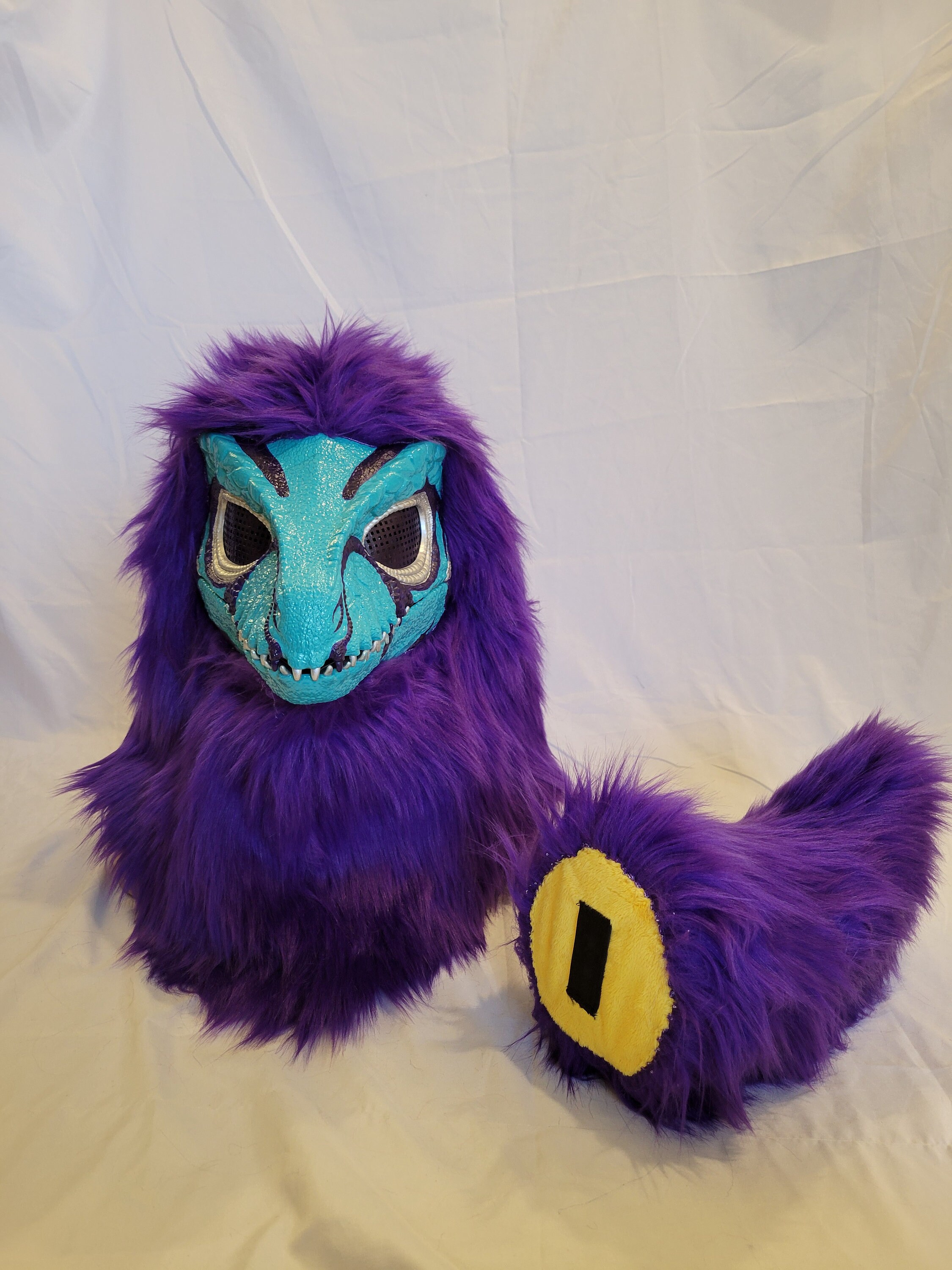 Dinosaur Mask Painted Furred - Etsy