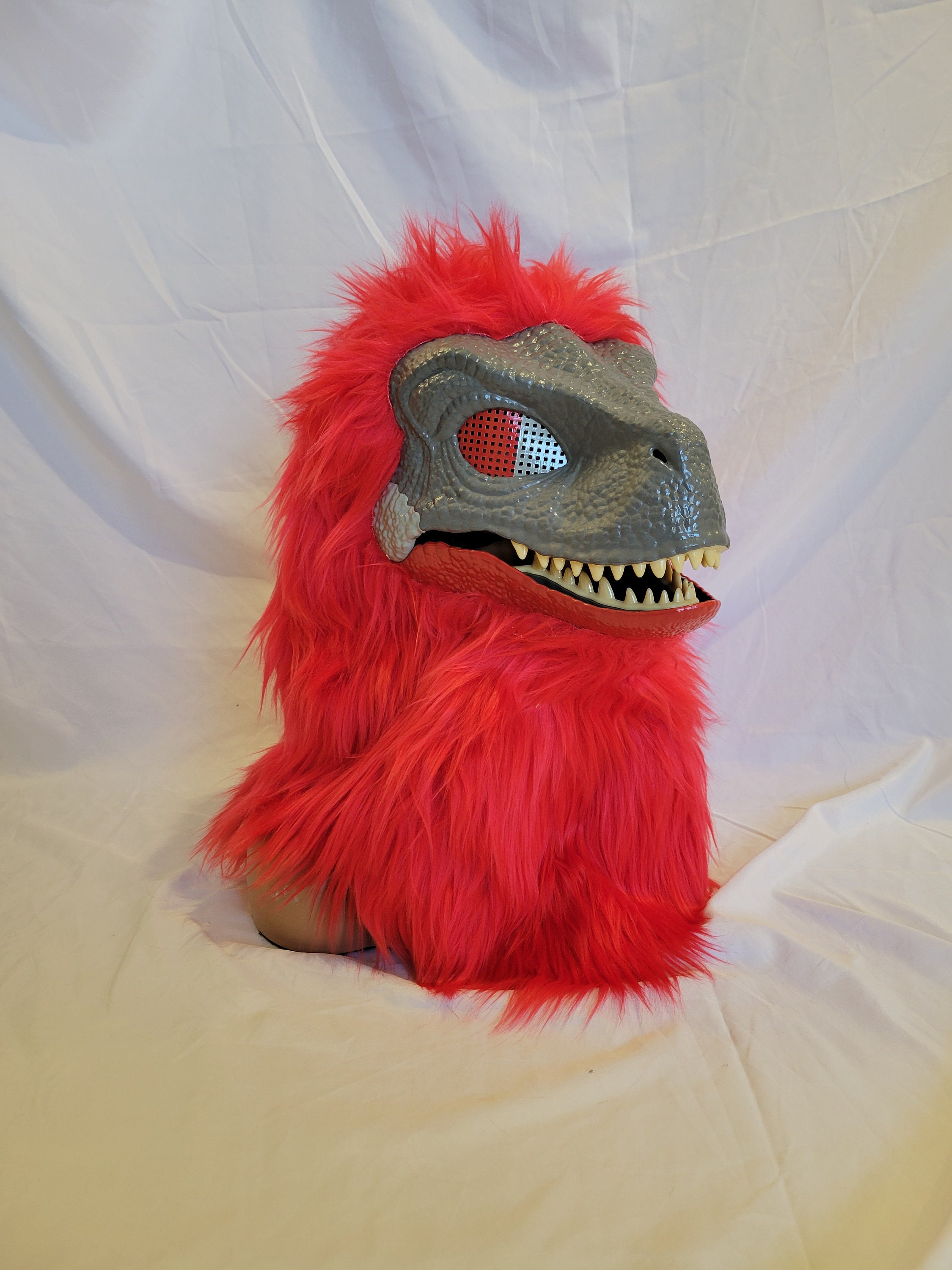 Dinosaur Mask Painted Furred - Etsy