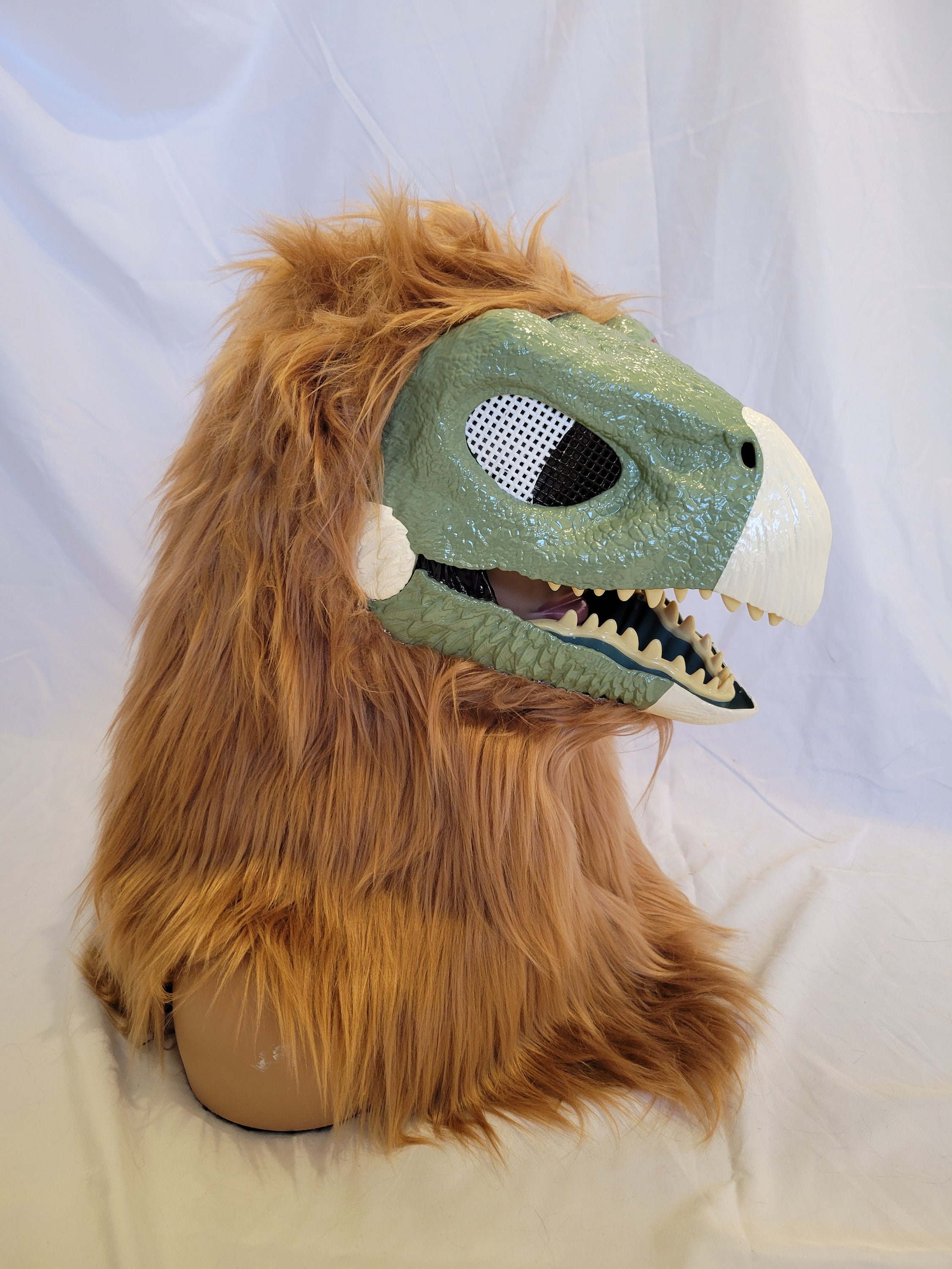 Dinosaur Mask Painted Furred - Etsy