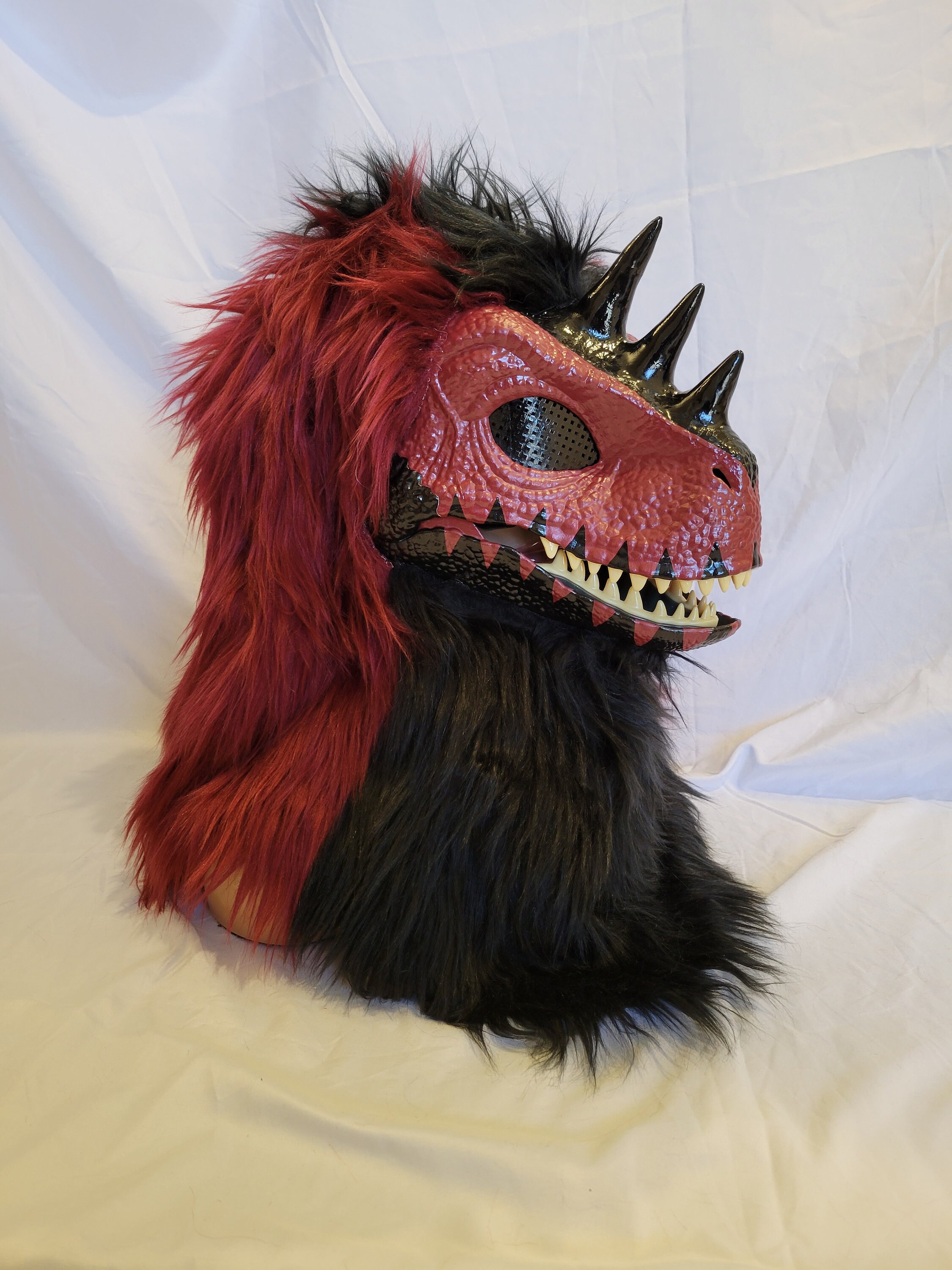 Dinosaur Mask Painted Furred - Etsy