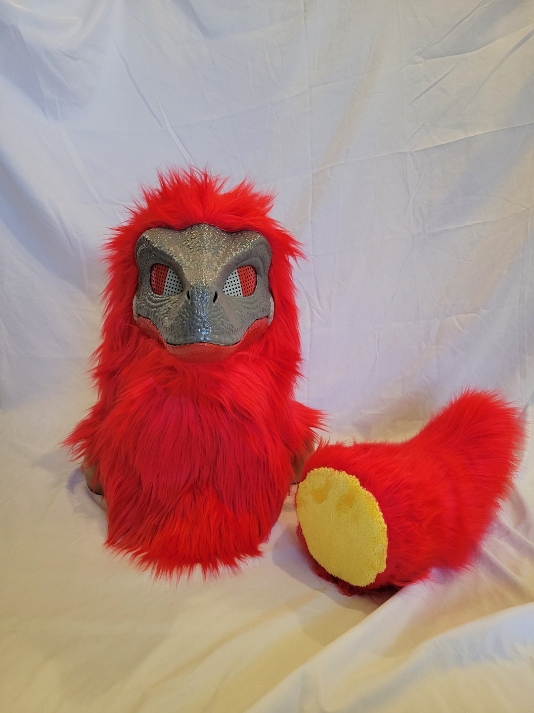 Dinosaur Mask Painted Furred - Etsy
