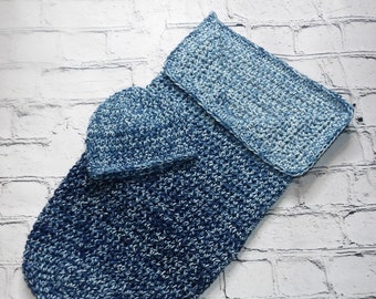 Crochet Baby Cocoon With Hat/crochet Cuddle Cocoon/crochet Baby Bunting ...