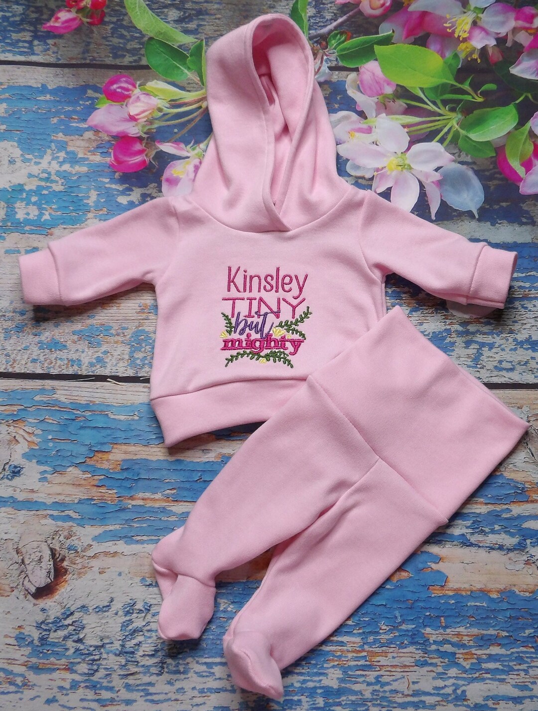 Personalized Preemie Hoodie With Footed Pants/preemie Clothes/preemie ...