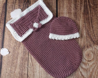 Crochet Baby Cocoon With Hat/crochet Cuddle Cocoon/crochet Baby Bunting ...