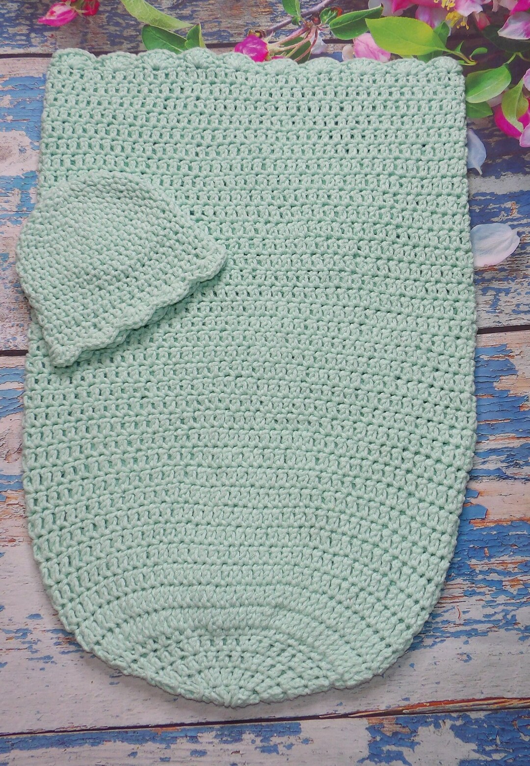 Crochet Baby Cocoon With Hat/crochet Cuddle Cocoon/crochet Baby Bunting ...