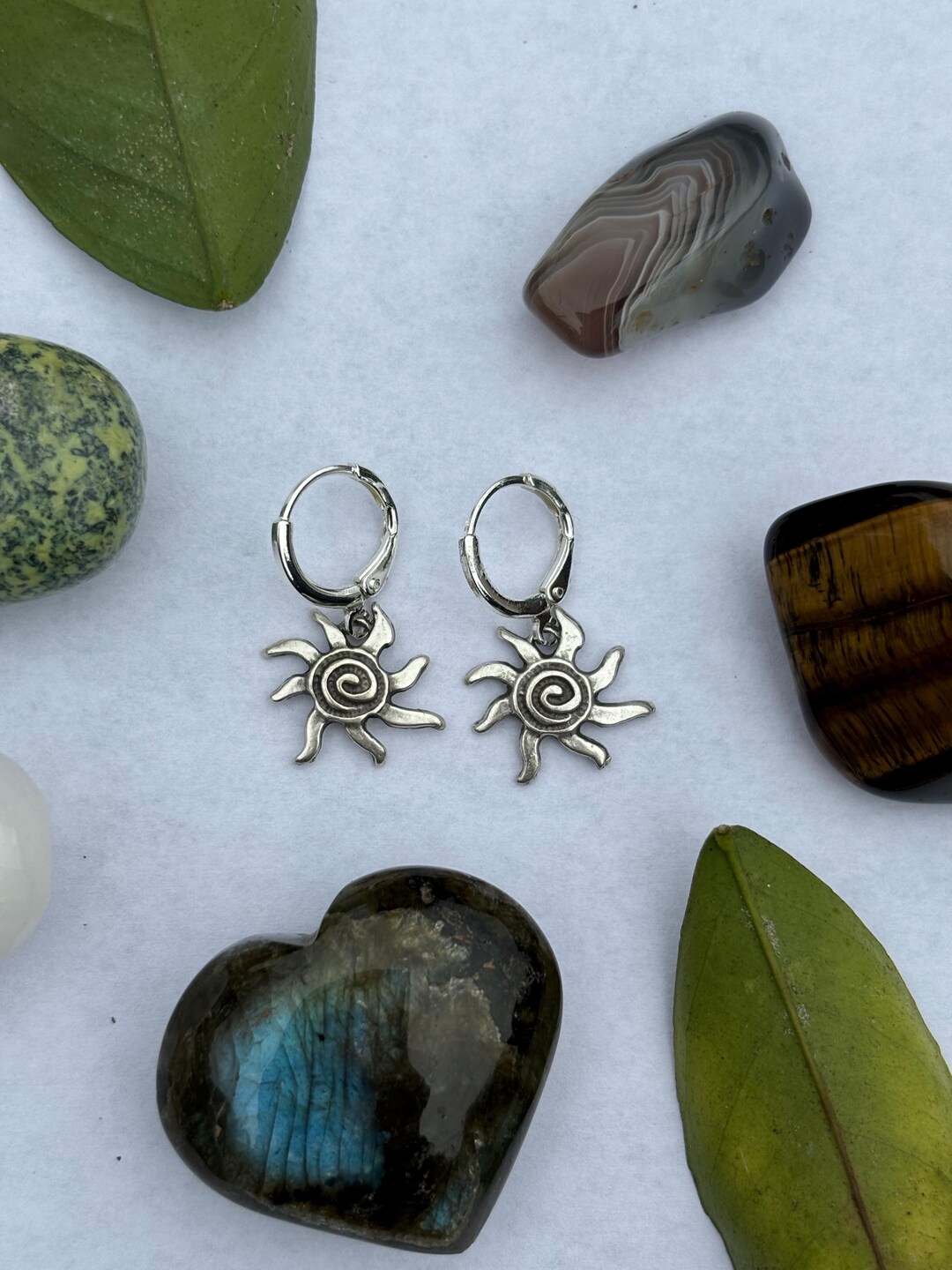 Spiral Sun Silver Huggies | Silver Earrings | Silver Huggies | Sun ...