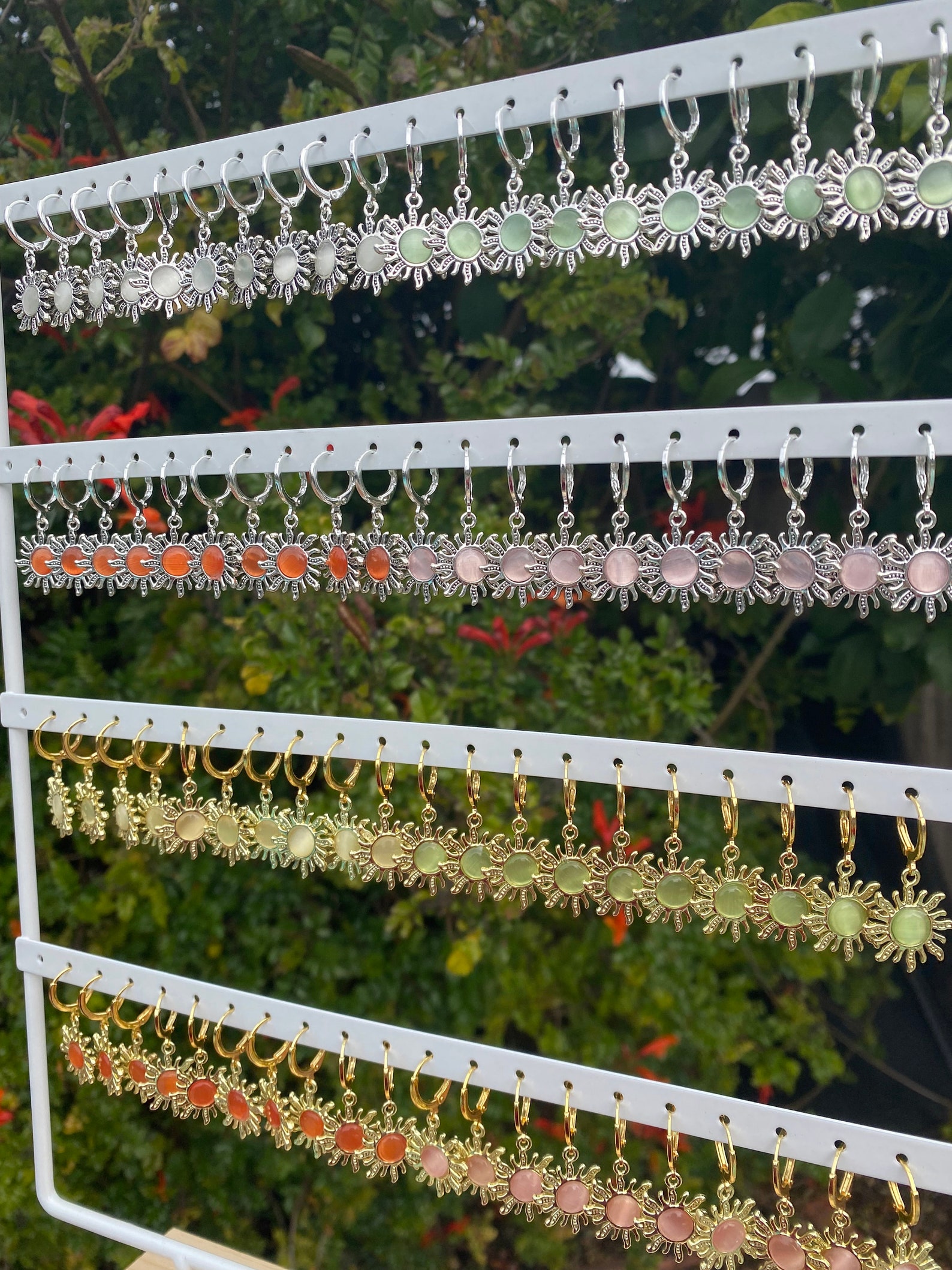 Sun Gold Huggies Gold Earrings Gold Huggies Sun Jewelry Gemstone ...