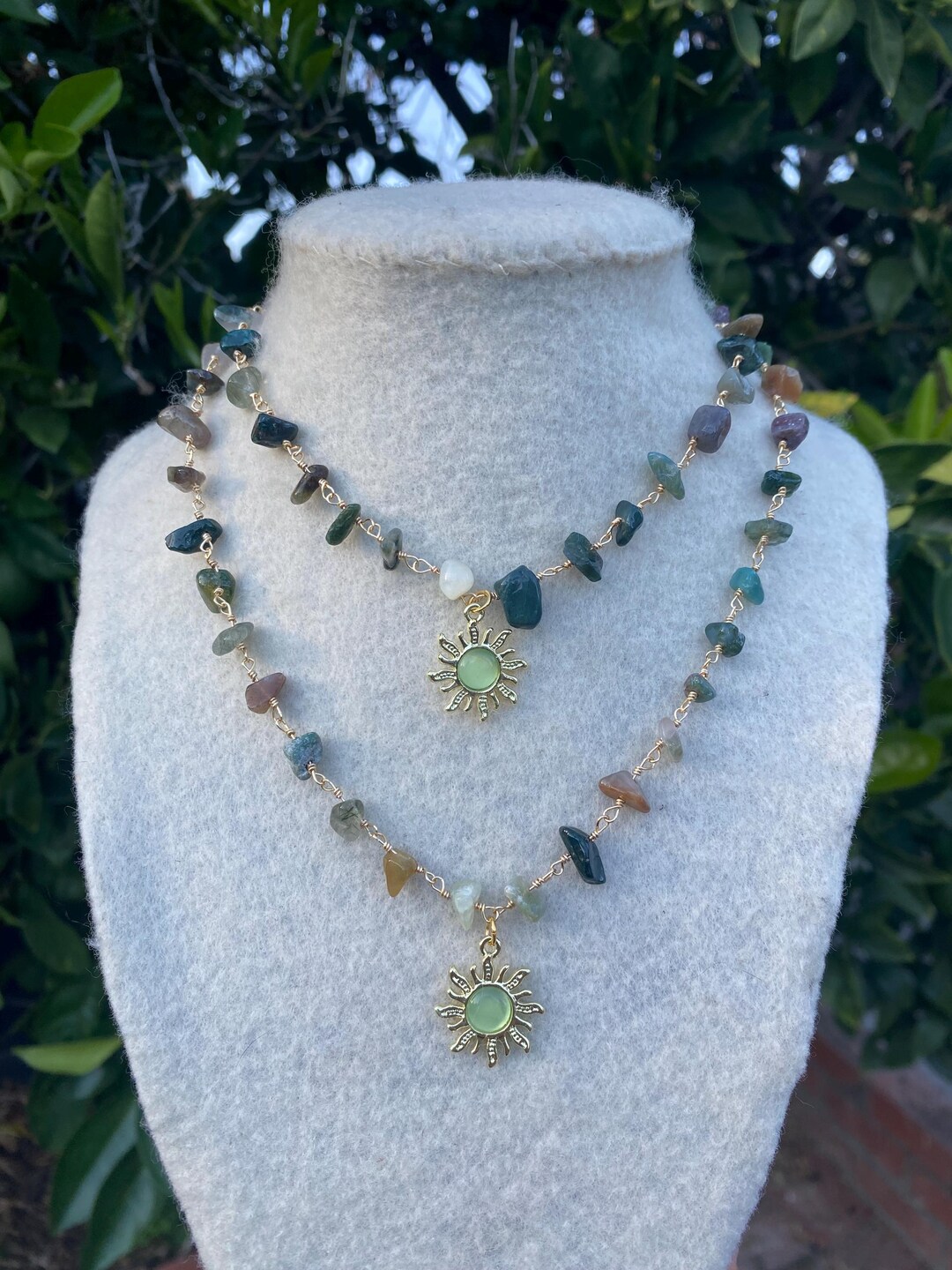 Jasper Crystal Gold Necklace | Tarnish Resistant | Jasper Crystal | Sun ...