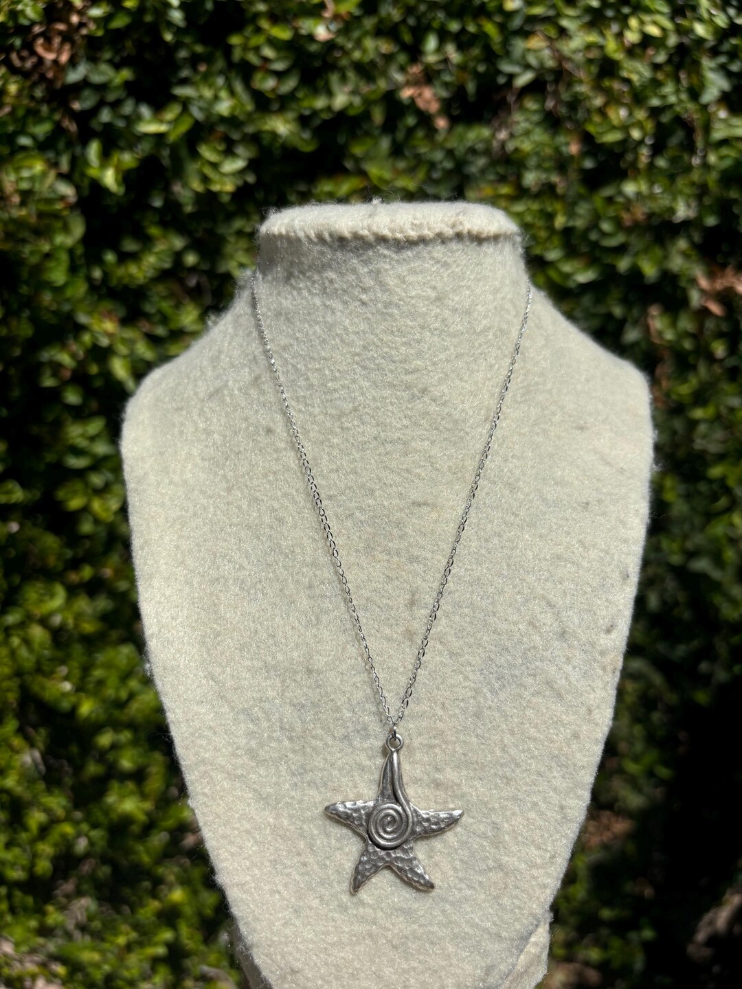 Spiral Starfish Silver Chain Necklace | Chain Necklace | Chunky Flower ...