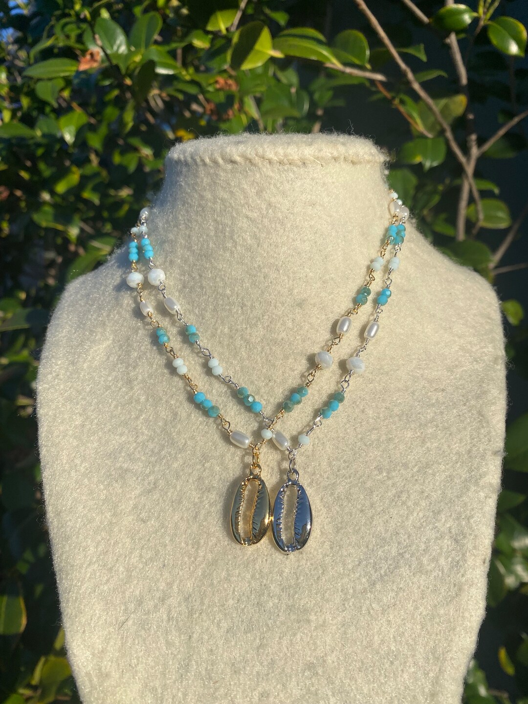 Shell Beachy Wire Necklaces Tarnish Resistant Colorful Beads Necklaces ...