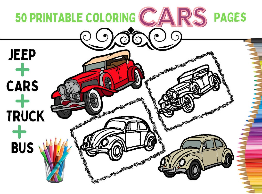 Car Colouring Book, Cars Colouring Book for Kids Boys Chidlren ...