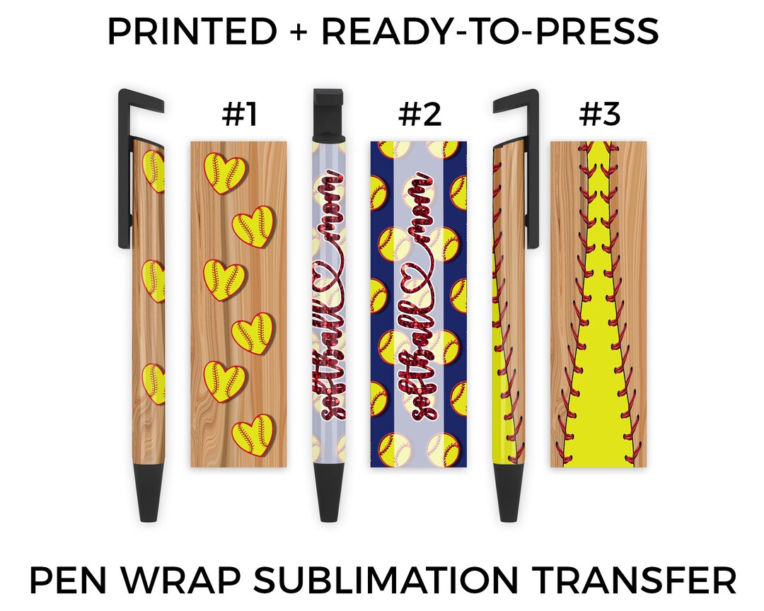 Softball Pen Wraps Sports Sublimation Pen Wrap Transfer Printed ...