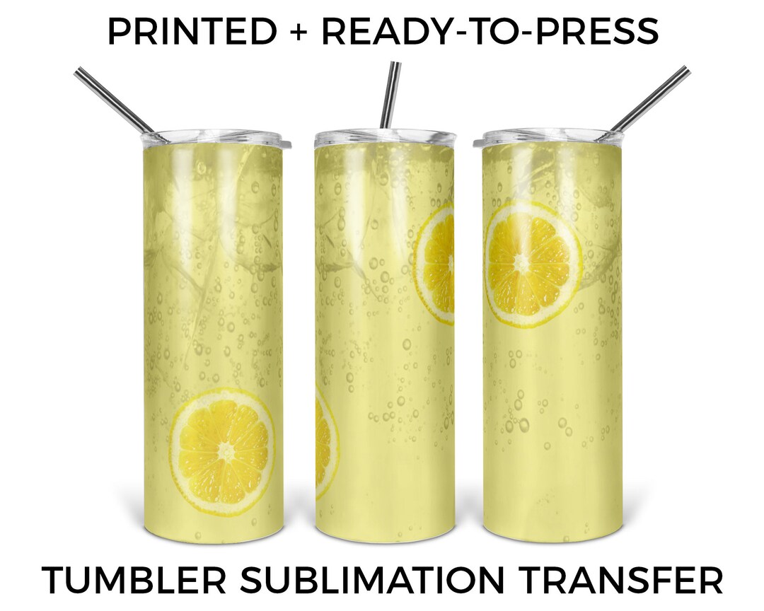 Iced Lemonade Lemon Slices 20 Oz Tumbler Sublimation Transfer Printed ...