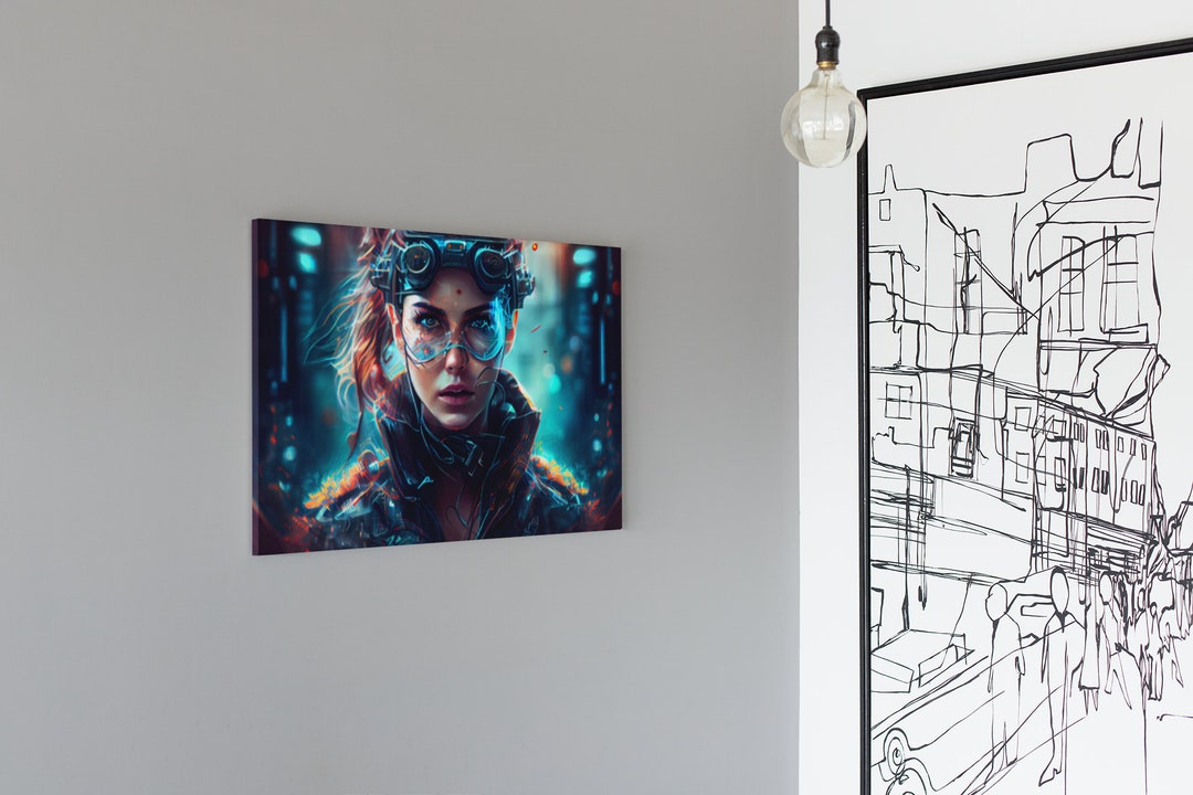 Set of 4 Futuristic Cyberpunk Queen Digital Art Prints - A Must-have ...