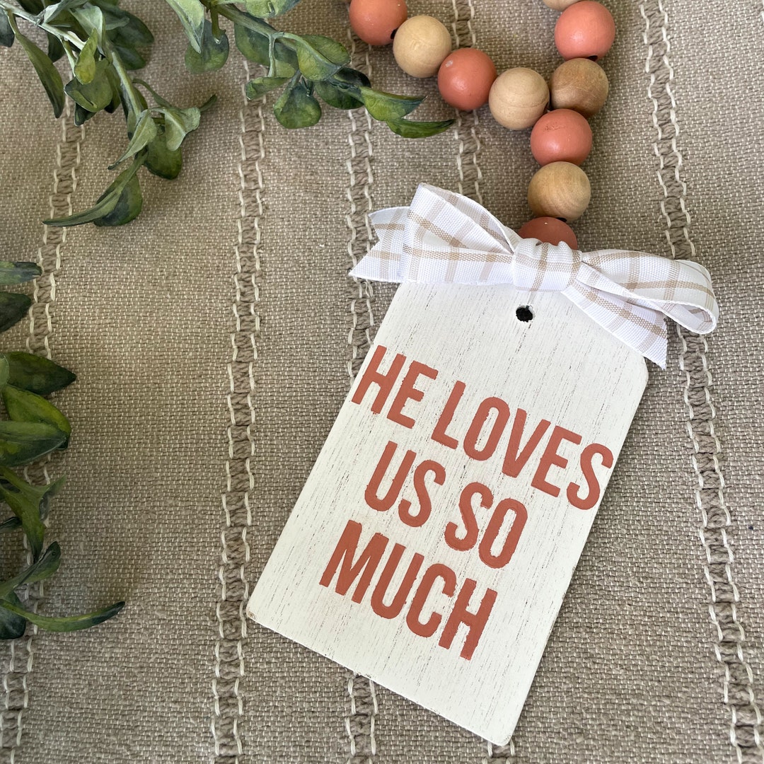 God Loves Us so Much Door Knob Hanger, Year Round Decor, Christian ...