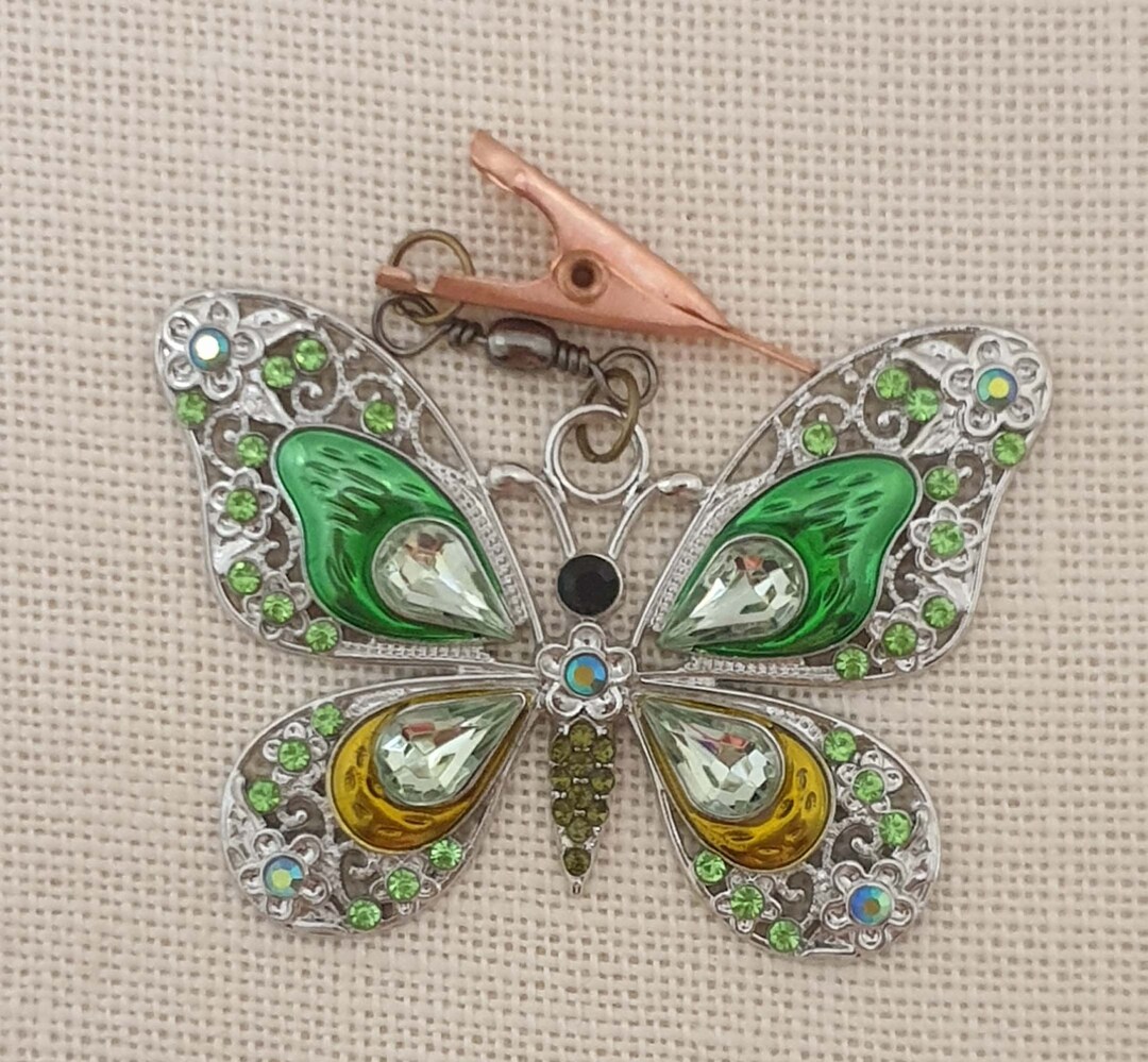 Emerald Green Crystal Butterfly Stranded Thread Floss Separator - Etsy