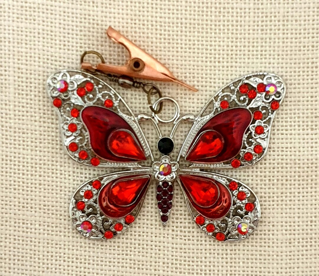 Red Crystal Butterfly Stranded Thread Floss Separator - Etsy