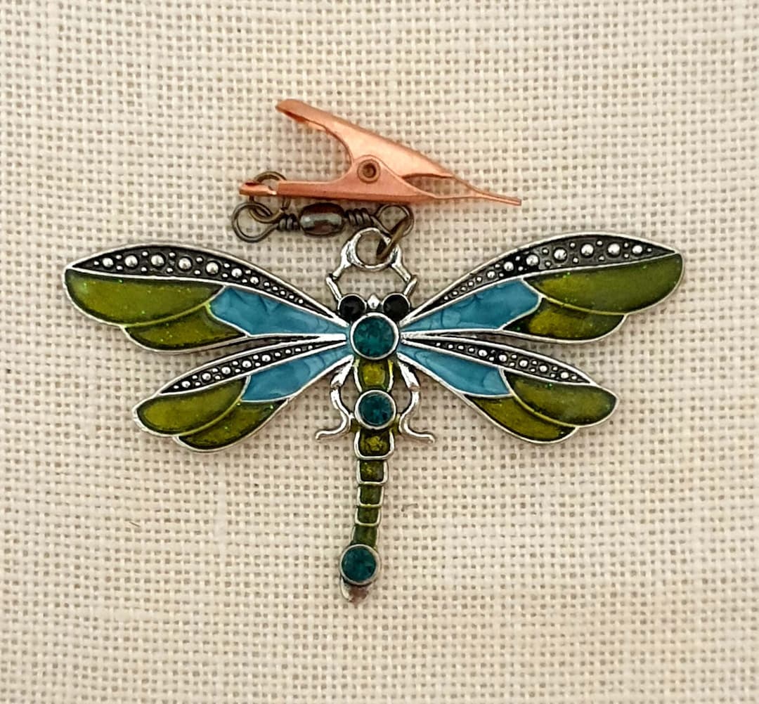 Green Enamel Dragonfly Stranded Thread Floss Separator - Etsy UK