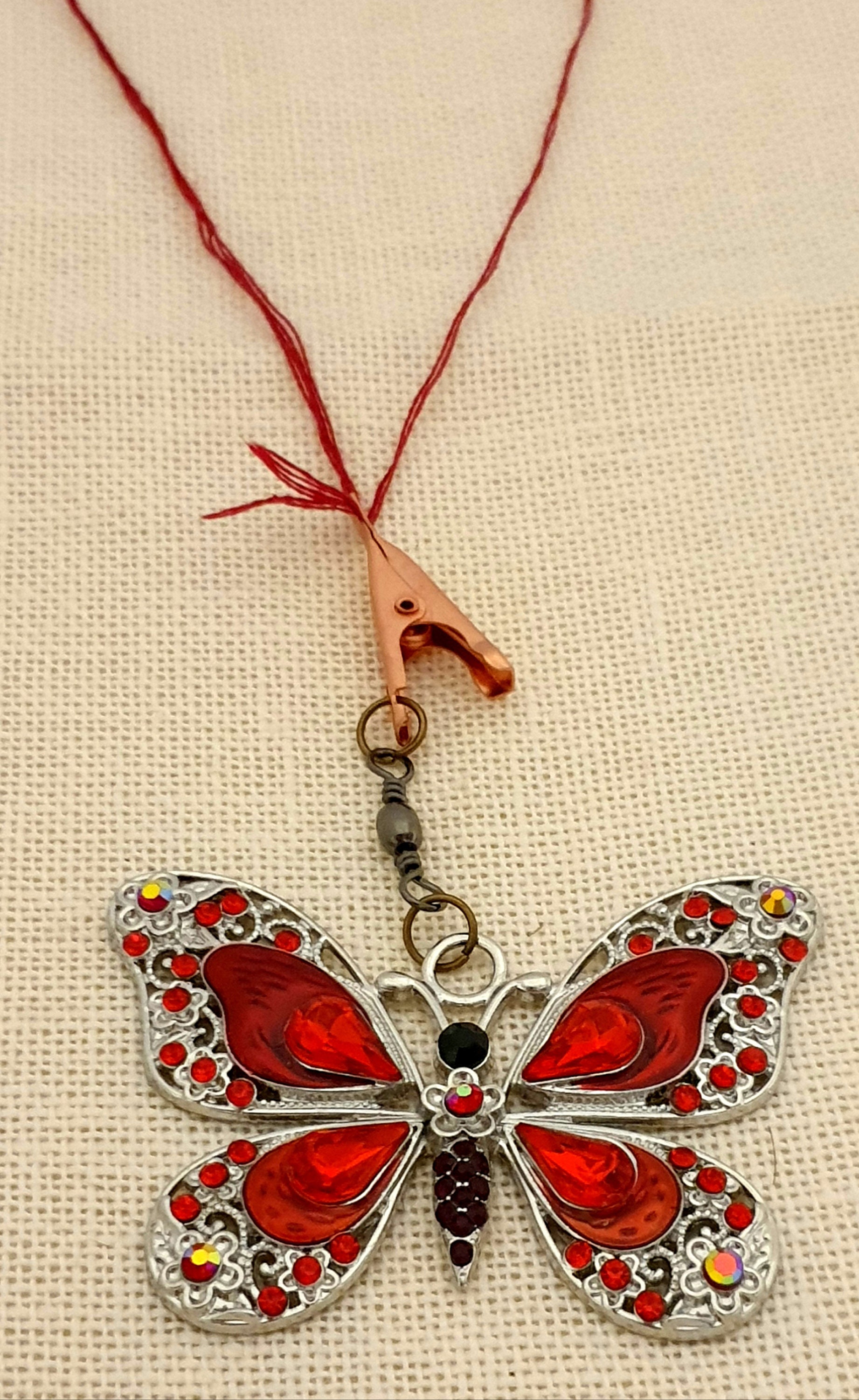 Red Crystal Butterfly Stranded Thread Floss Separator - Etsy