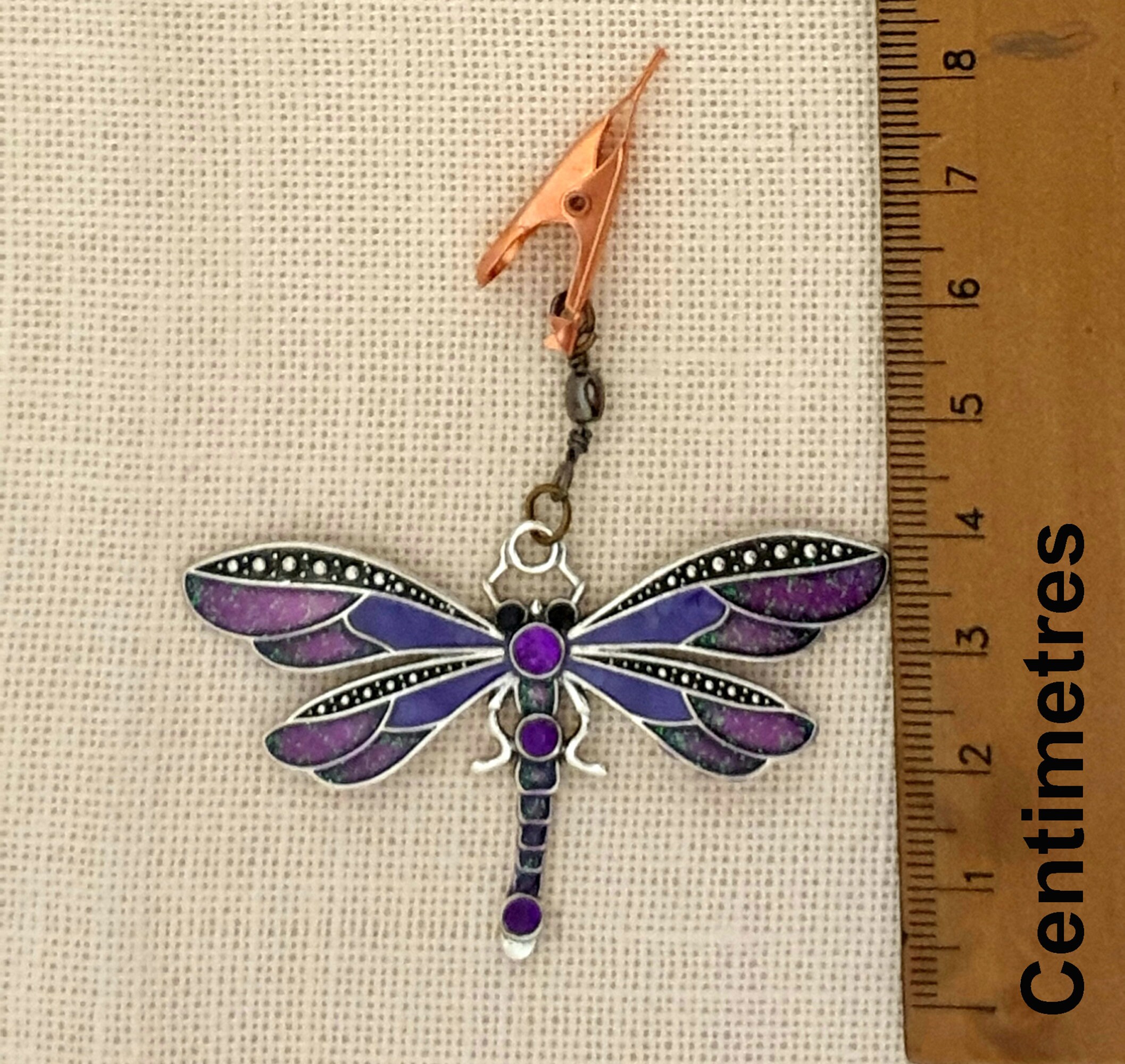Purple Enamel Dragonfly Stranded Thread Floss Separator - Etsy