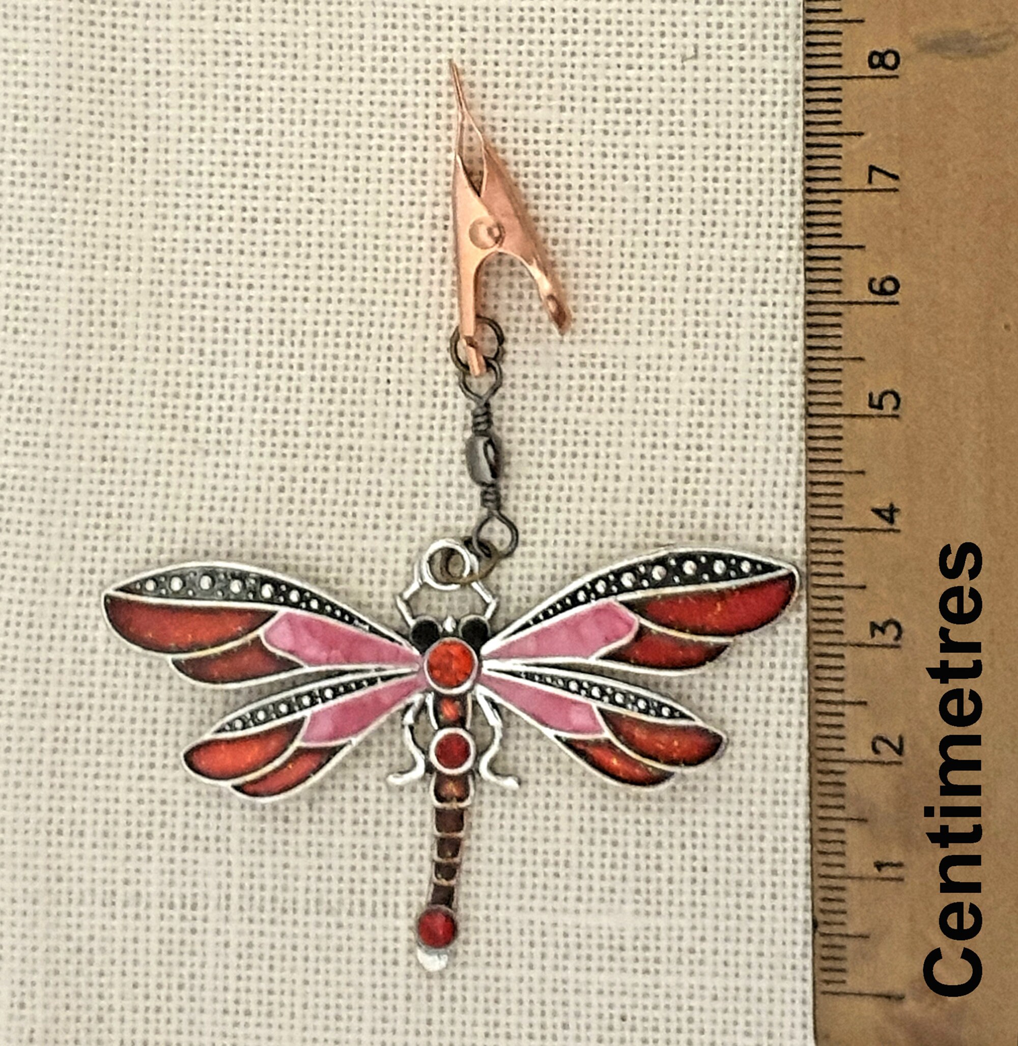 Red Enamel Dragonfly Stranded Thread Floss Separator - Etsy