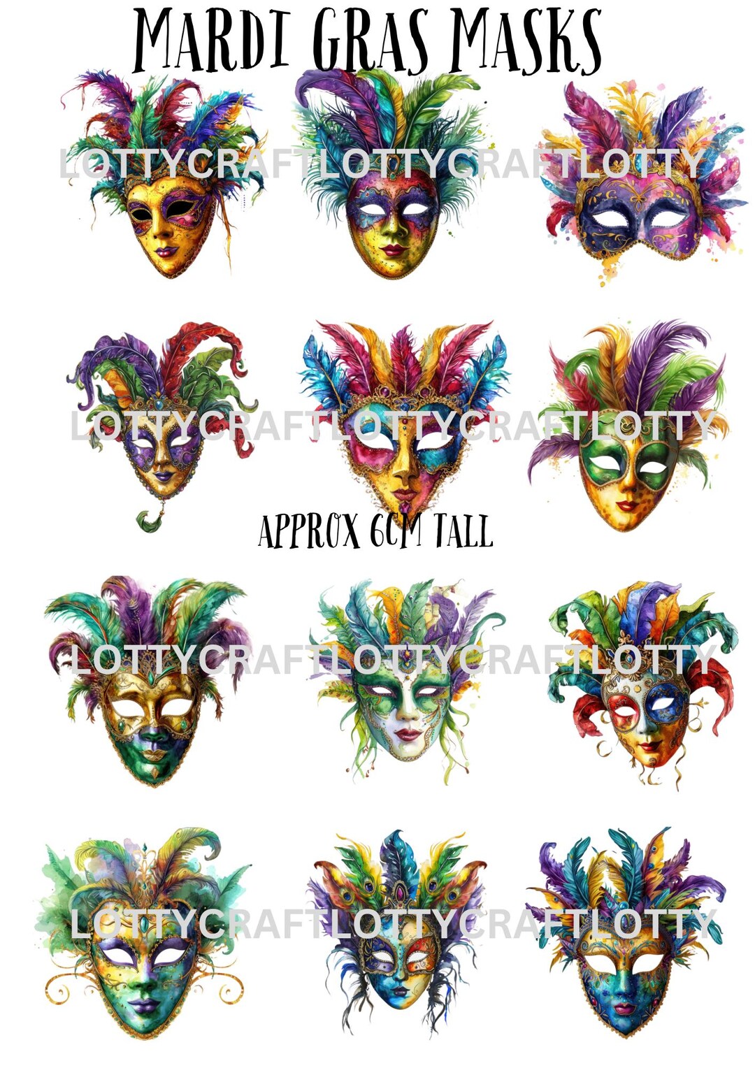 Mardi Gras Masks A4 Mulberry Rice Paper for Decoupage - Etsy