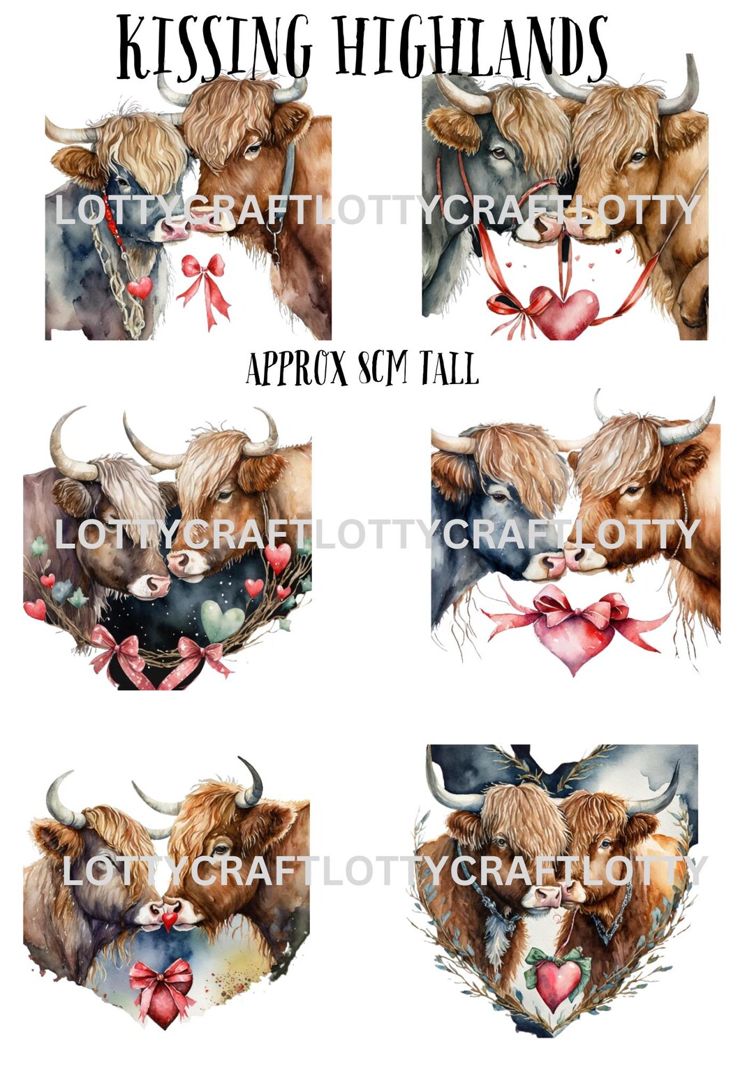 Kissing Highland Cow Mulberry Rice Paper for Decoupage and All Paper ...