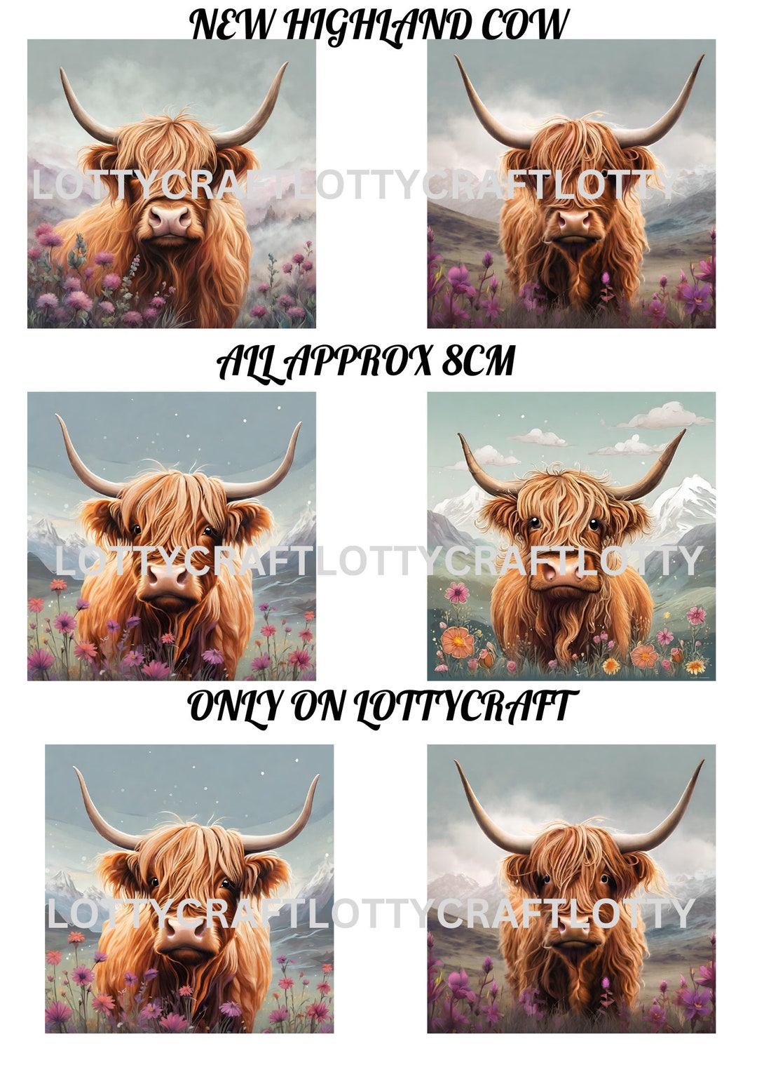 Highland Cow Mulberry Rice Paper Design for Decoupage and All Paper ...