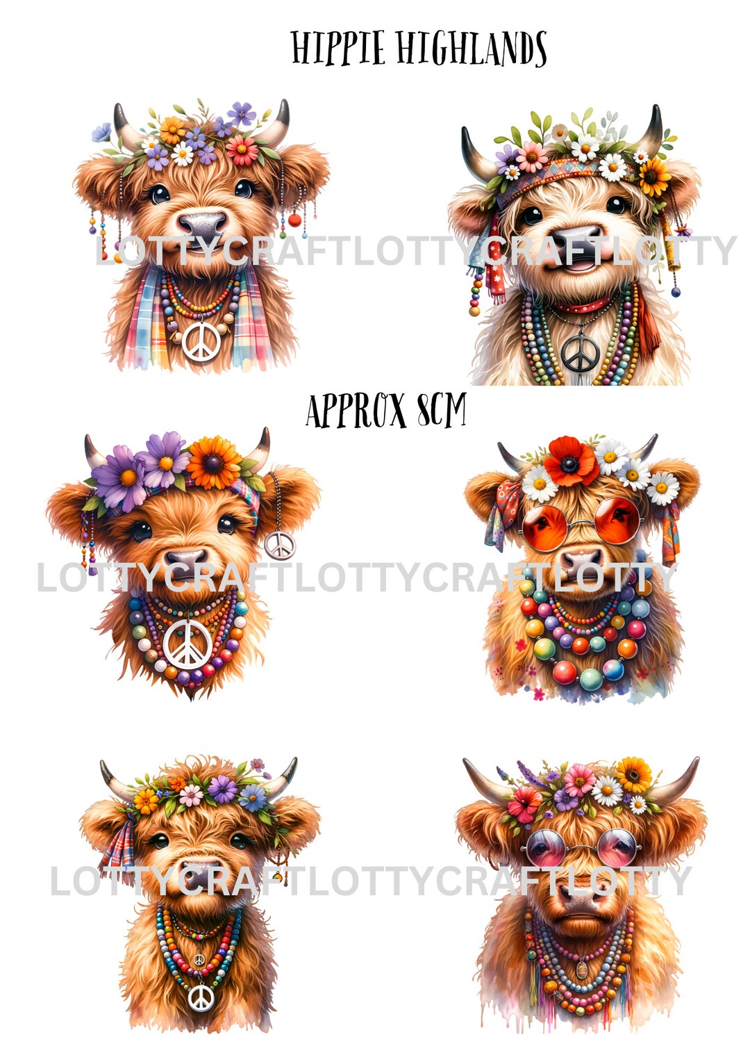 Hippie Highland Cow Mulberry Rice Paper for Decoupage/scrap Booking ...