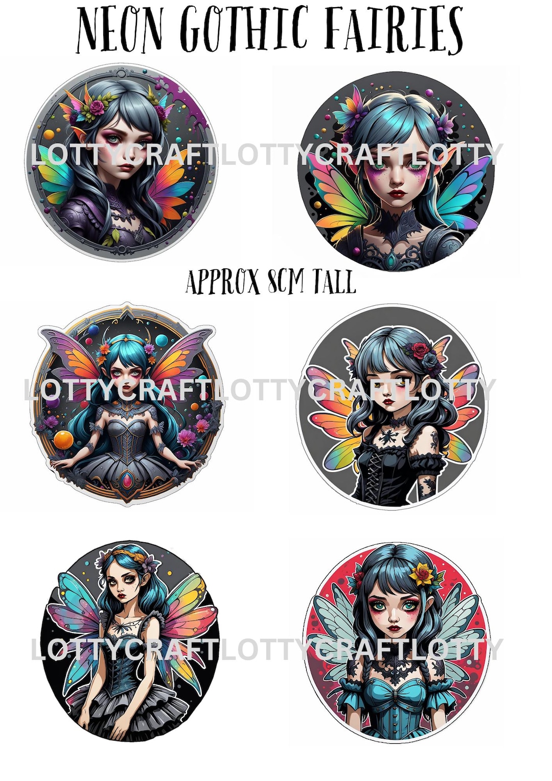 Neon Gothic Fairies A4 Mulberry Rice Paper for Decoupage Crafts - Etsy