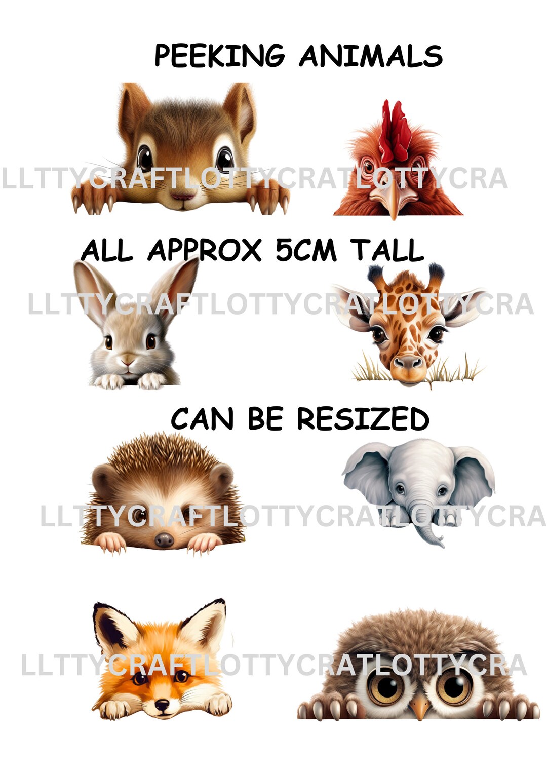 Peeking Animal Mulberry Rice Paper for Decoupage and All Paper Crafts ...