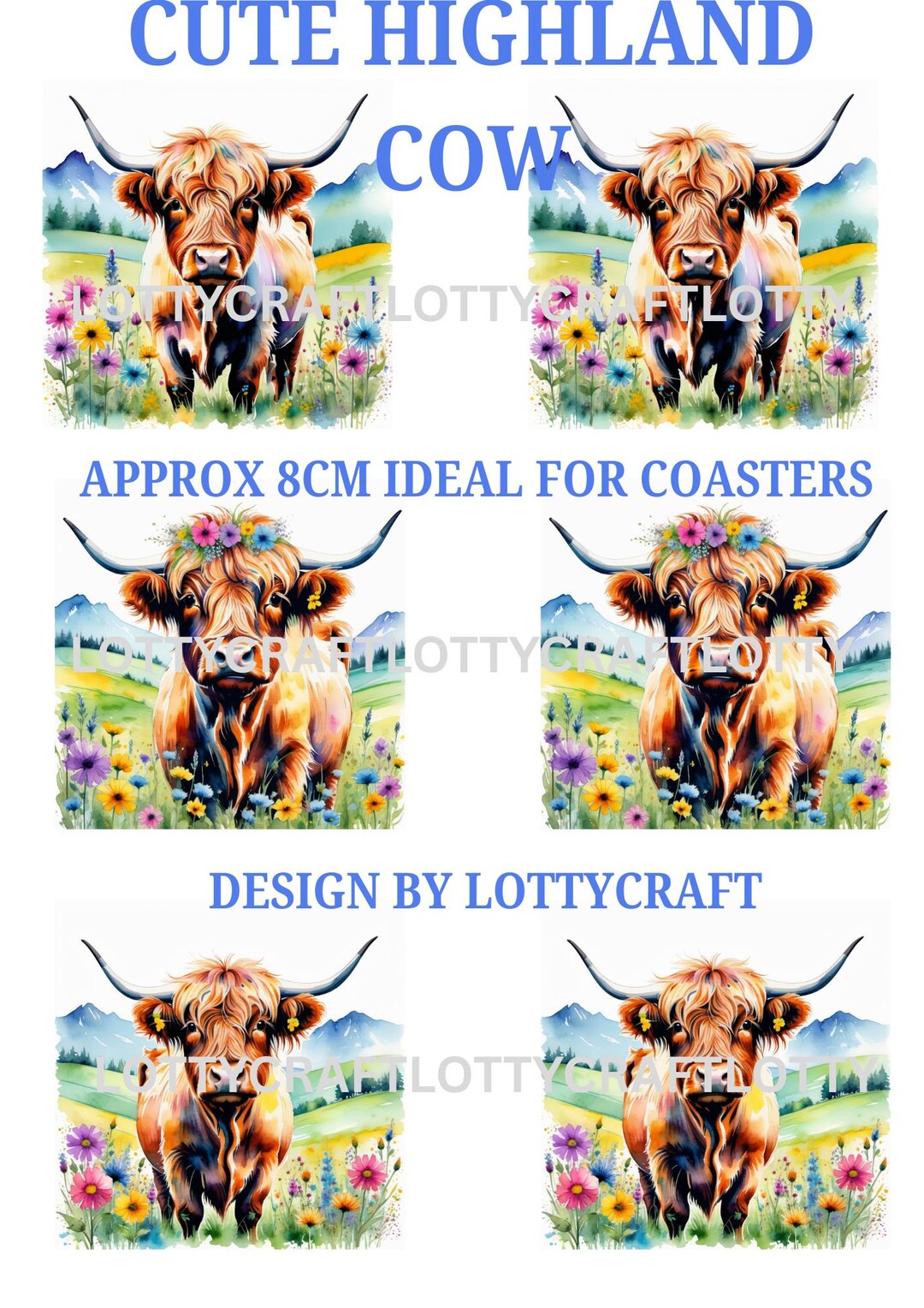 Cute Highland Cow A4 Mulberry Rice Paper for Decoupage Crafts - Etsy