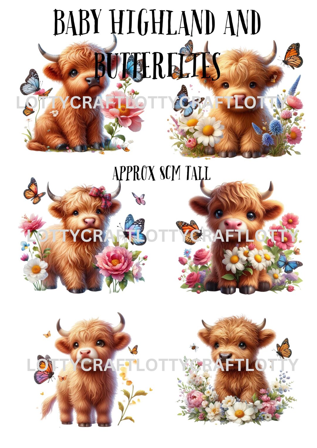 Baby Highland Cow A4 Mulberry Rice Paper for Decoupage - Etsy