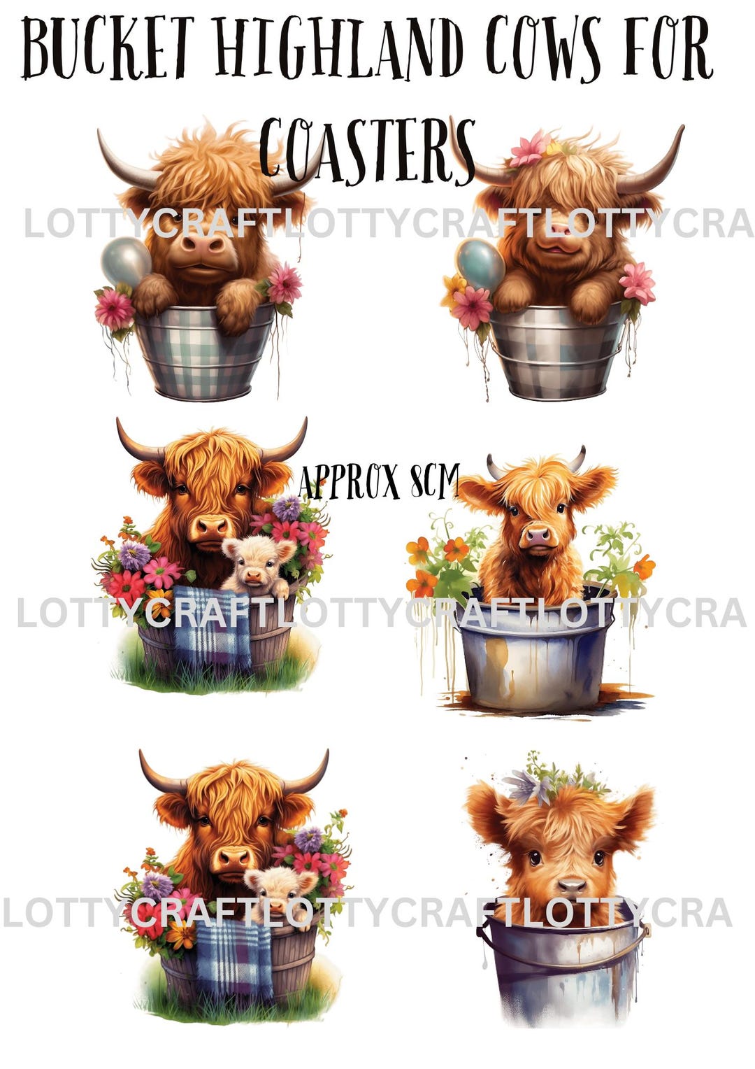 Cute Highland Cow Mulberry Rice Paper Design for Decoupage FREE UK ...