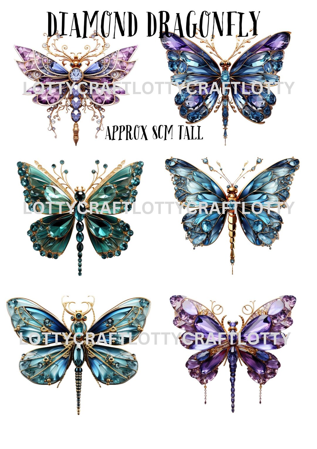 Diamond Dragonfly A4 Mulberry Rice Paper for Decoupage Free WW Delivery ...